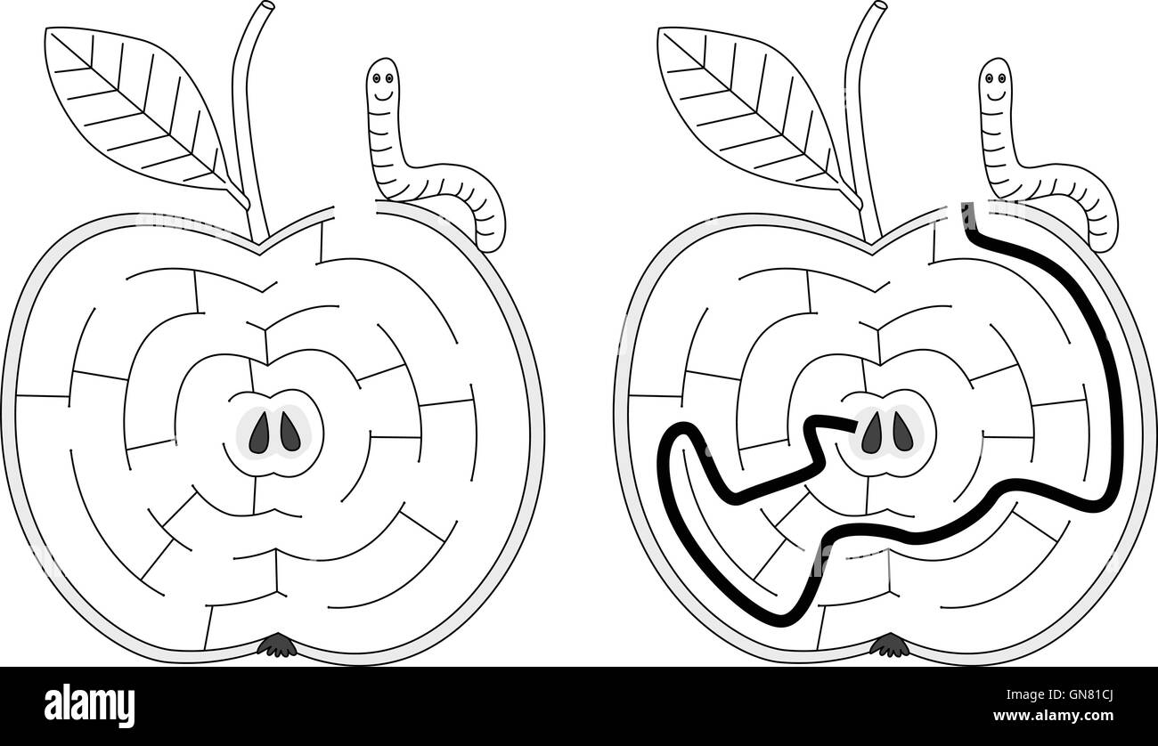 Cartoon Apple Worm High Resolution Stock Photography and Images - Alamy