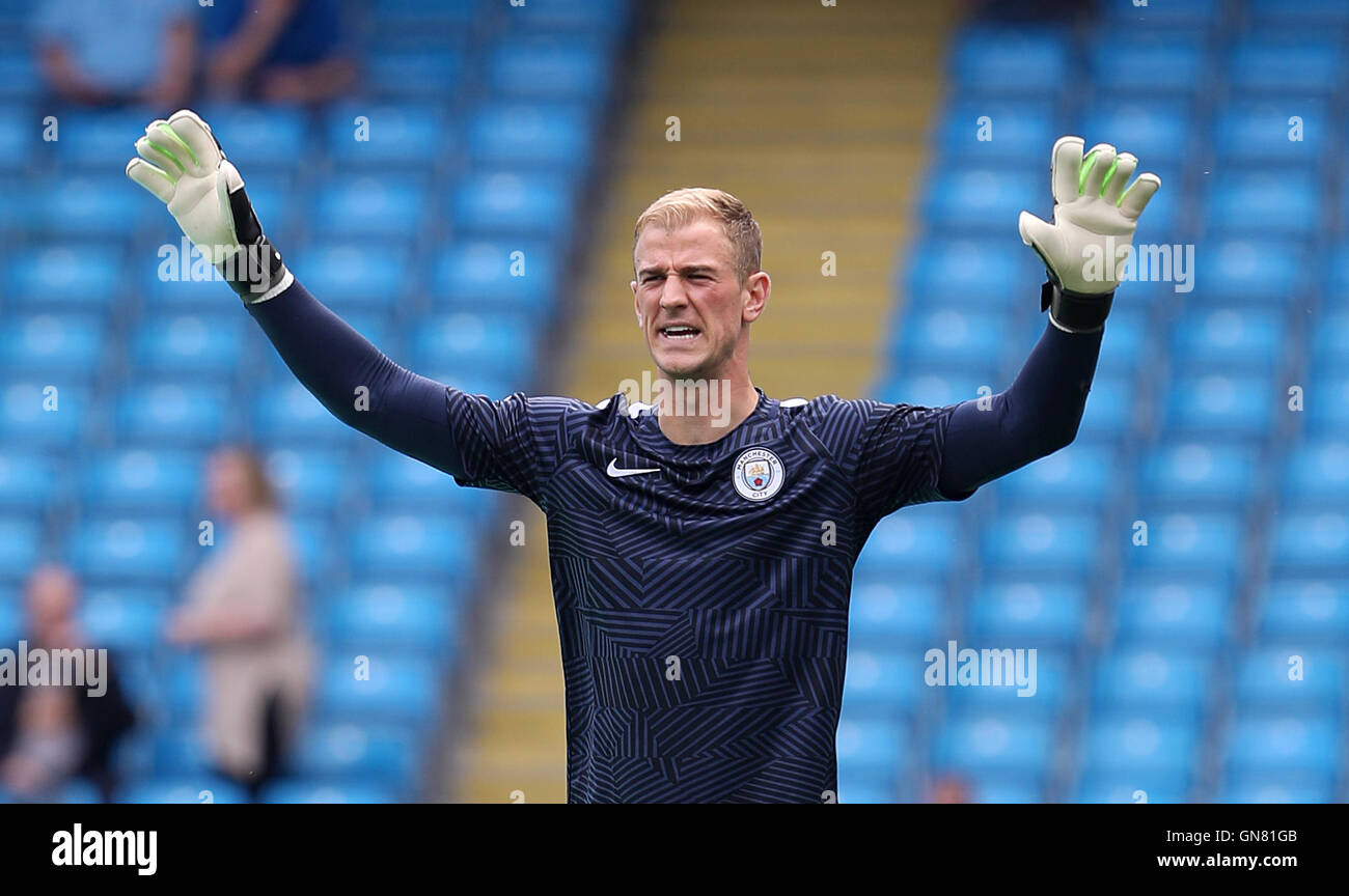 Manchester City goalkeeper Joe Hart before the Premier League match at ...