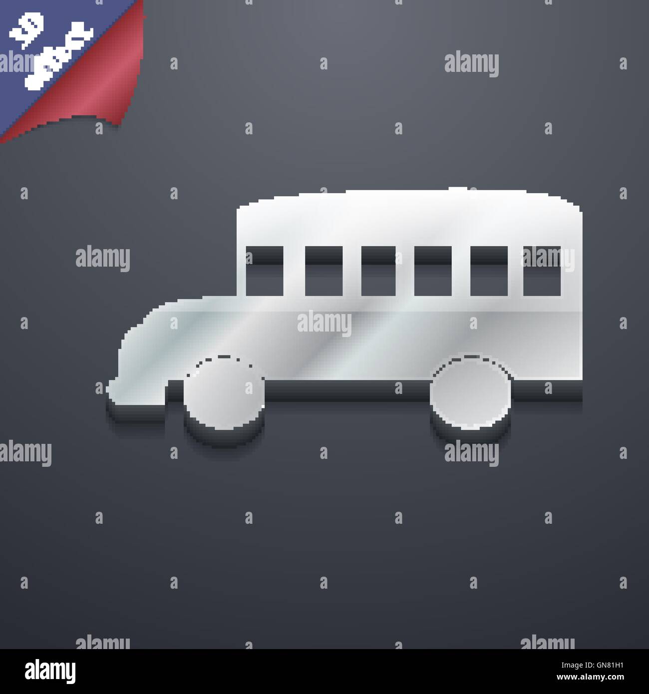 Bus icon symbol. 3D style. Trendy, modern design with space for your ...