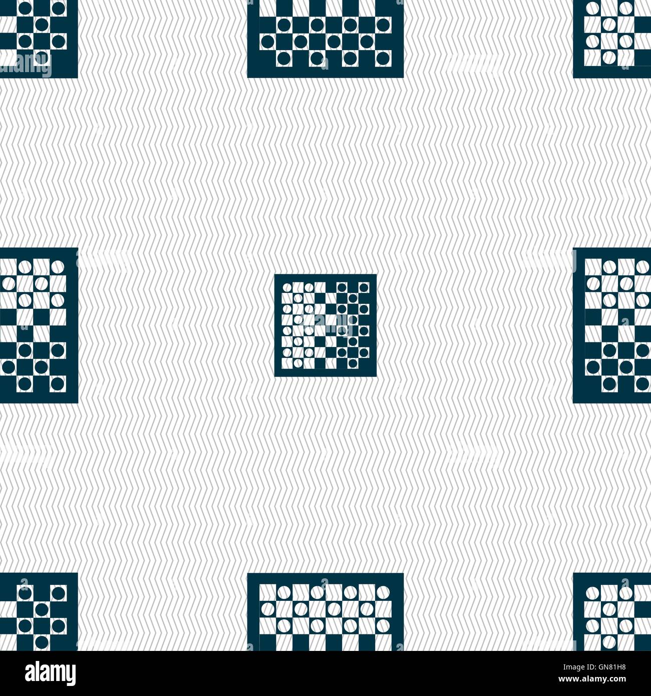 checkers board icon sign. Seamless pattern with geometric texture ...