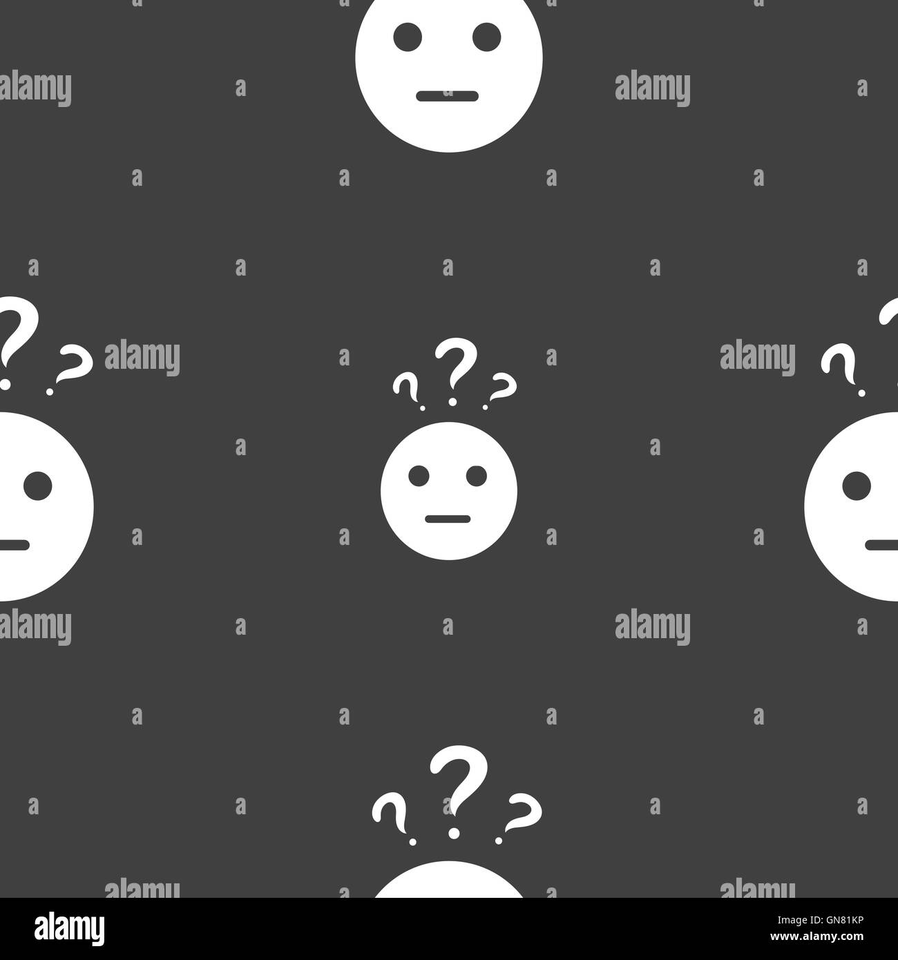 question mark and man, incomprehension icon sign. Seamless pattern on a ...
