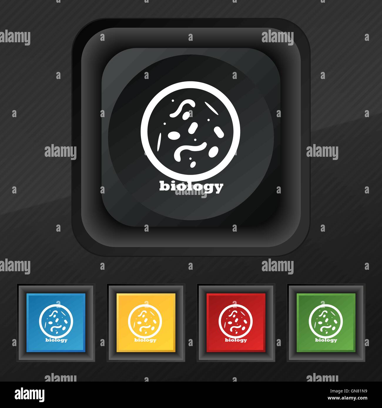 bacteria and virus disease, biology cell under microscope icon symbol ...