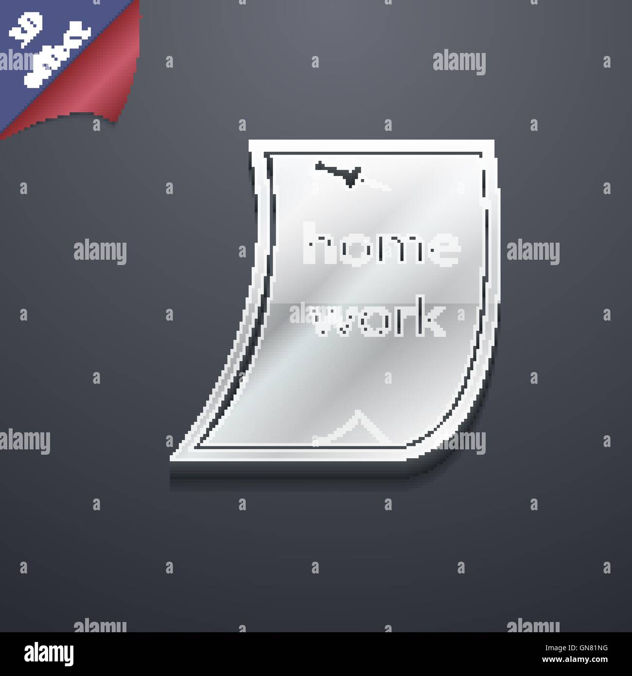 Homework icon symbol. 3D style. Trendy, modern design with space for ...