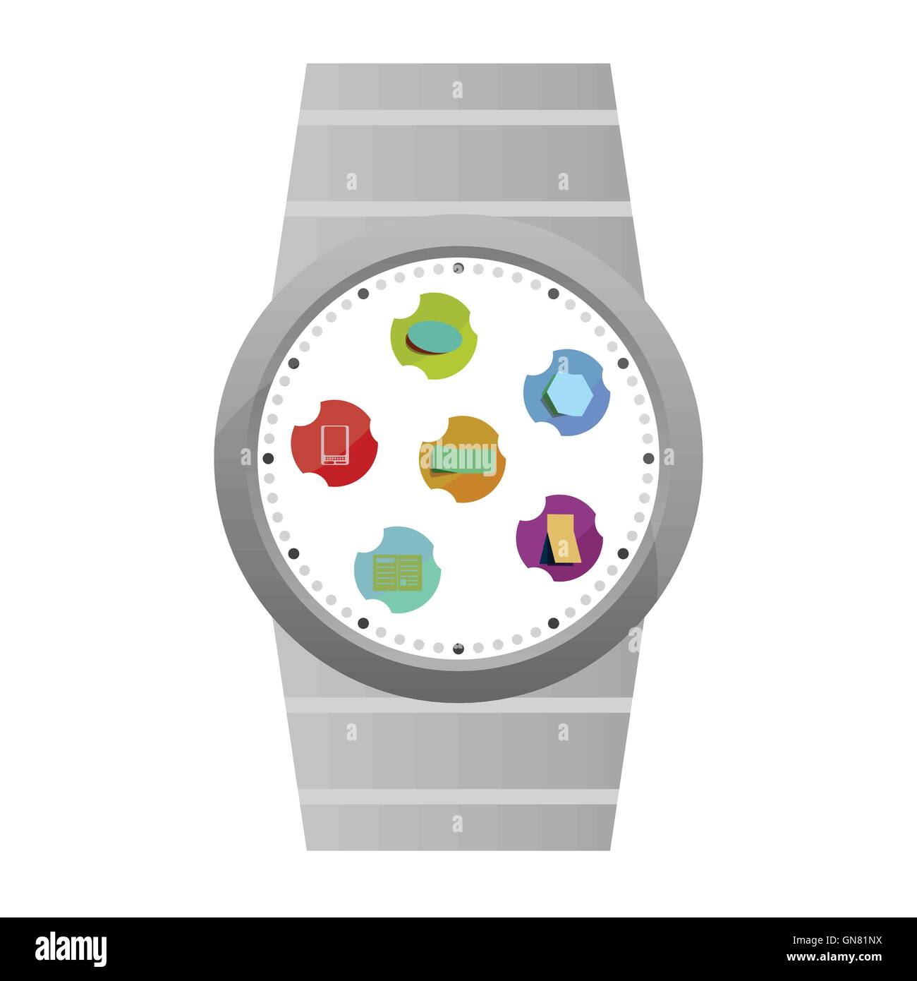 Vector Smart Watch Icons isolated on white Stock Vector Image & Art - Alamy