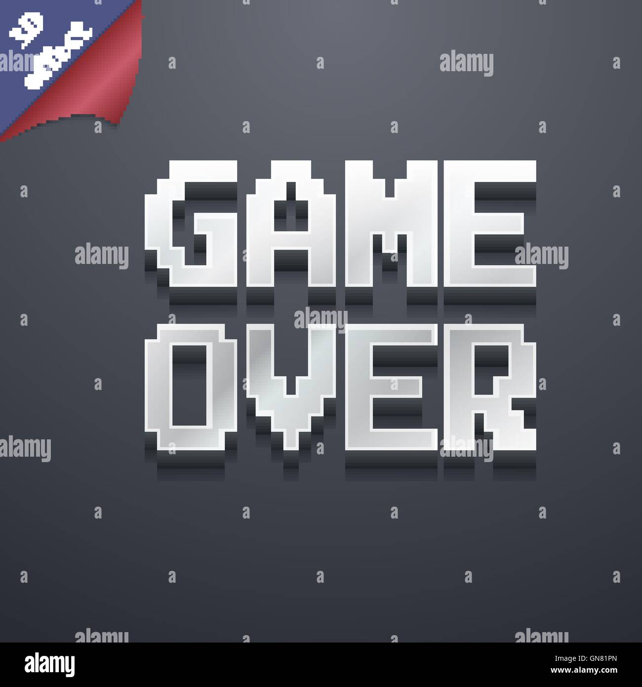 Game over concept icon symbol. 3D style. Trendy, modern design with ...