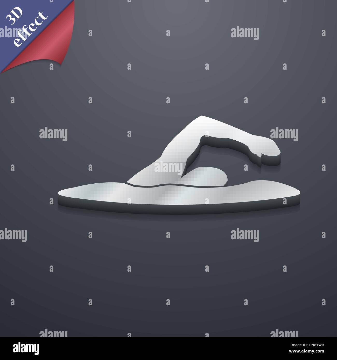 swimmer icon symbol. 3D style. Trendy, modern design with space for ...