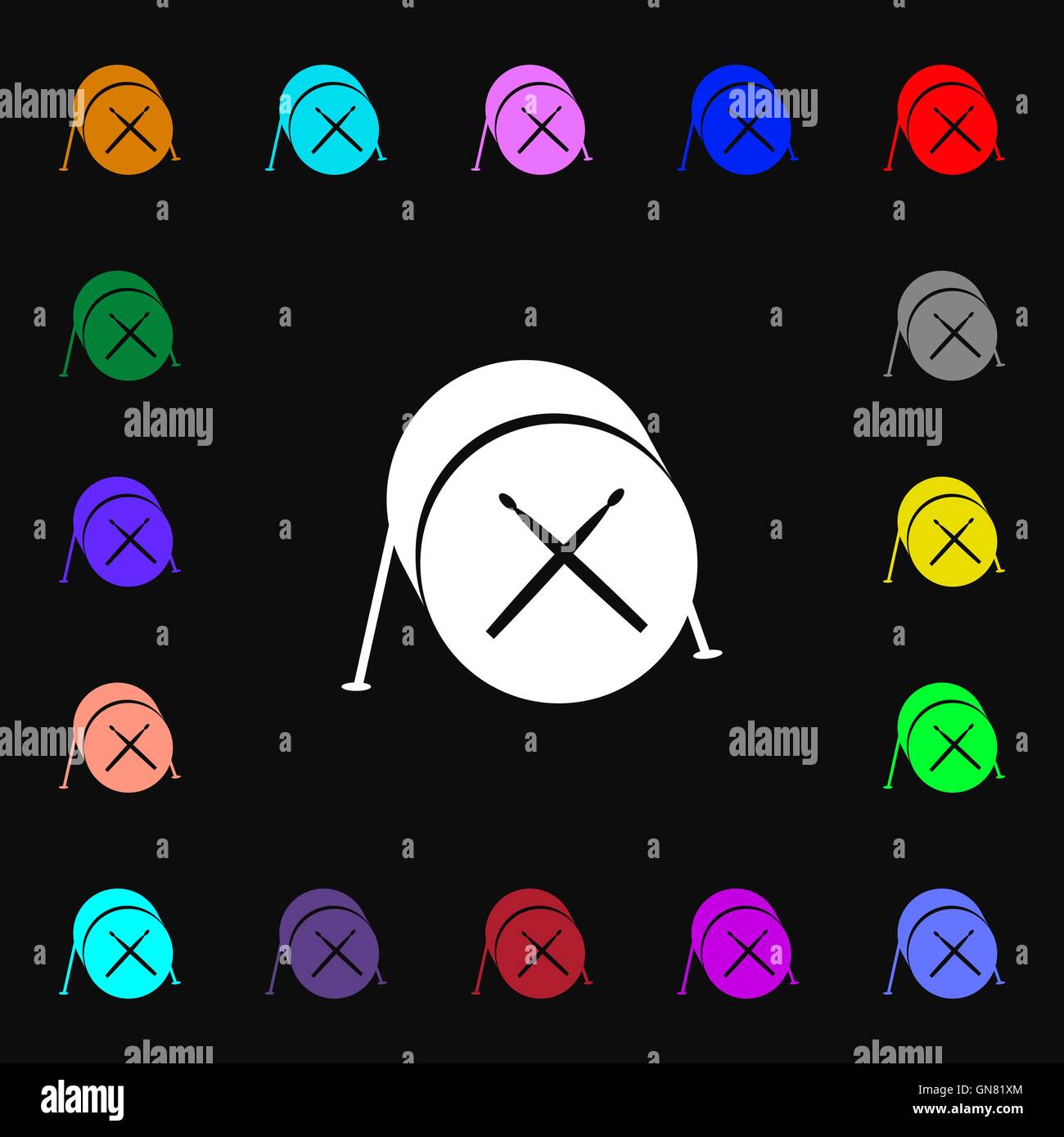 Drum symbols hi-res stock photography and images - Alamy