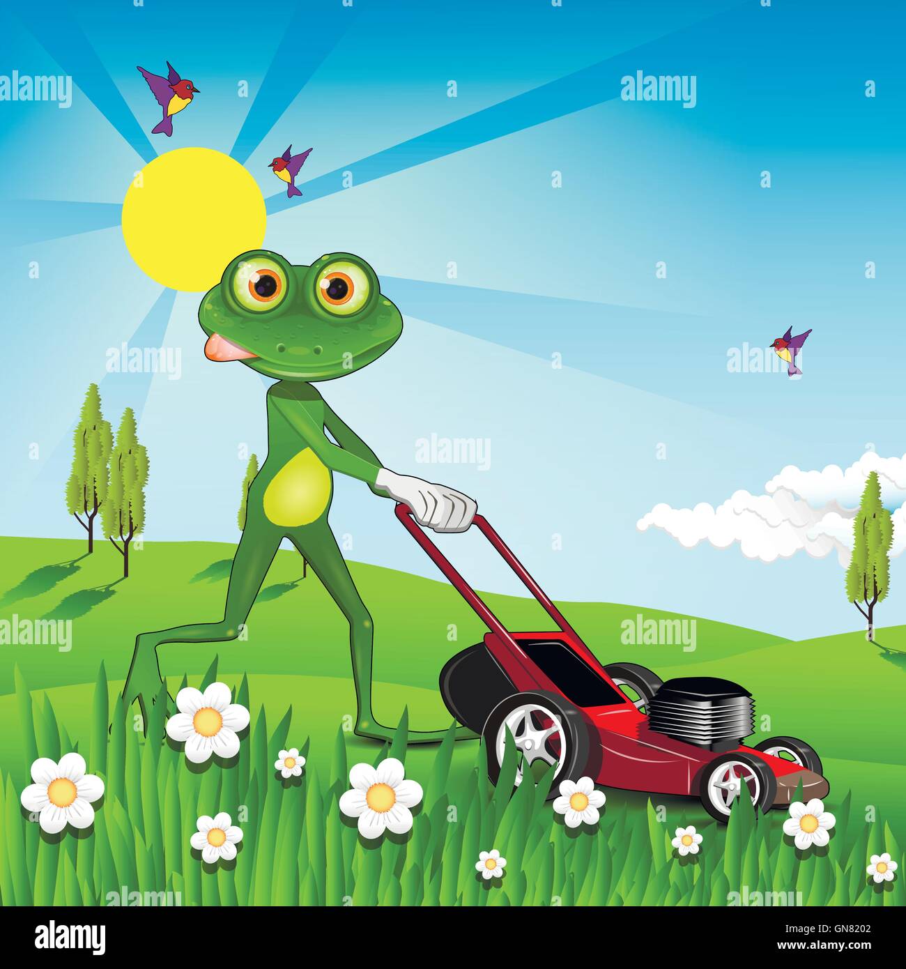 Lawn frog Stock Vector Images - Alamy