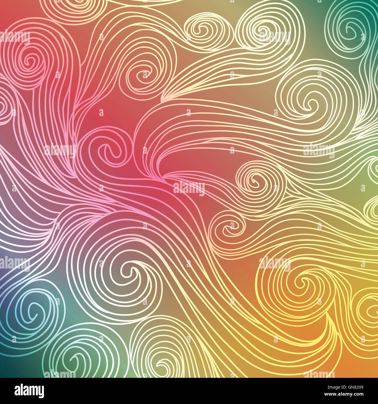 Vector abstract hand-drawn pattern with waves. Wavy background Stock ...