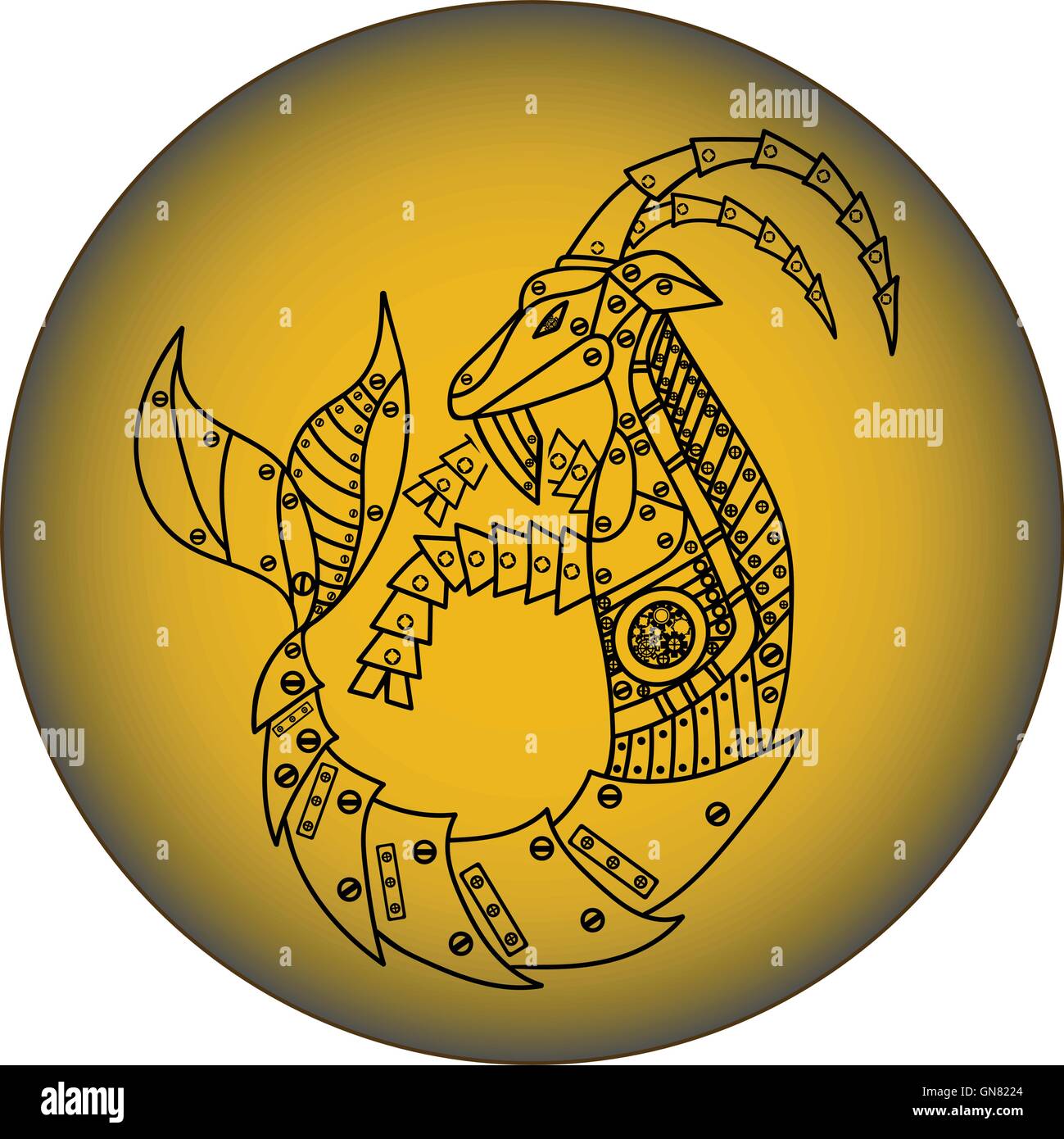 Capricorn horn Stock Vector Images - Alamy