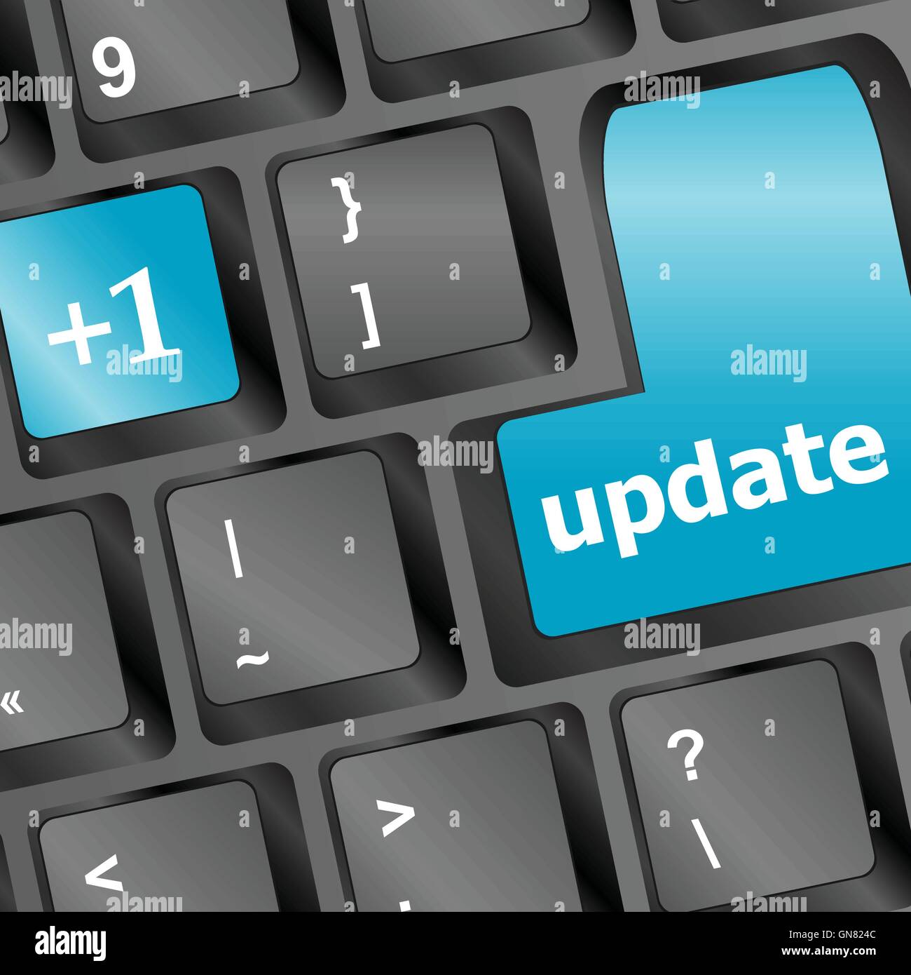 Upgrade computer key on blue keyboard vector illustration Stock Vector ...