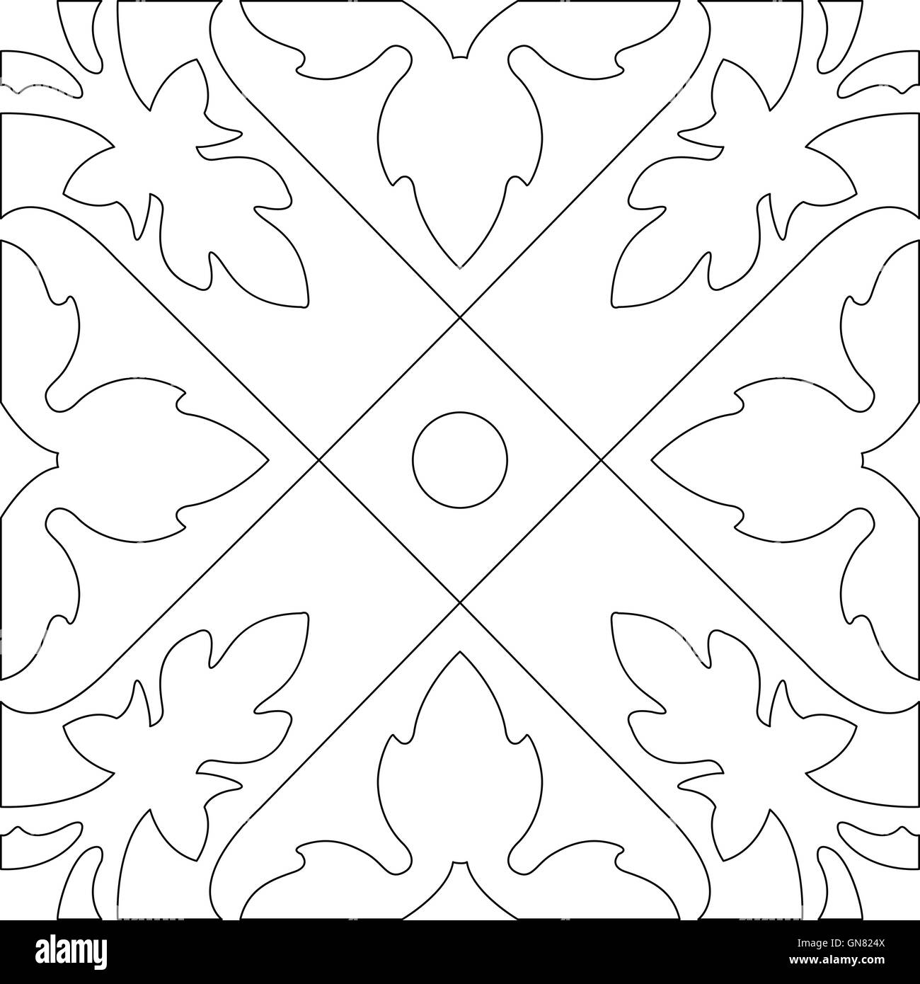 Unique coloring book square page for adults - seamless pattern tile ...