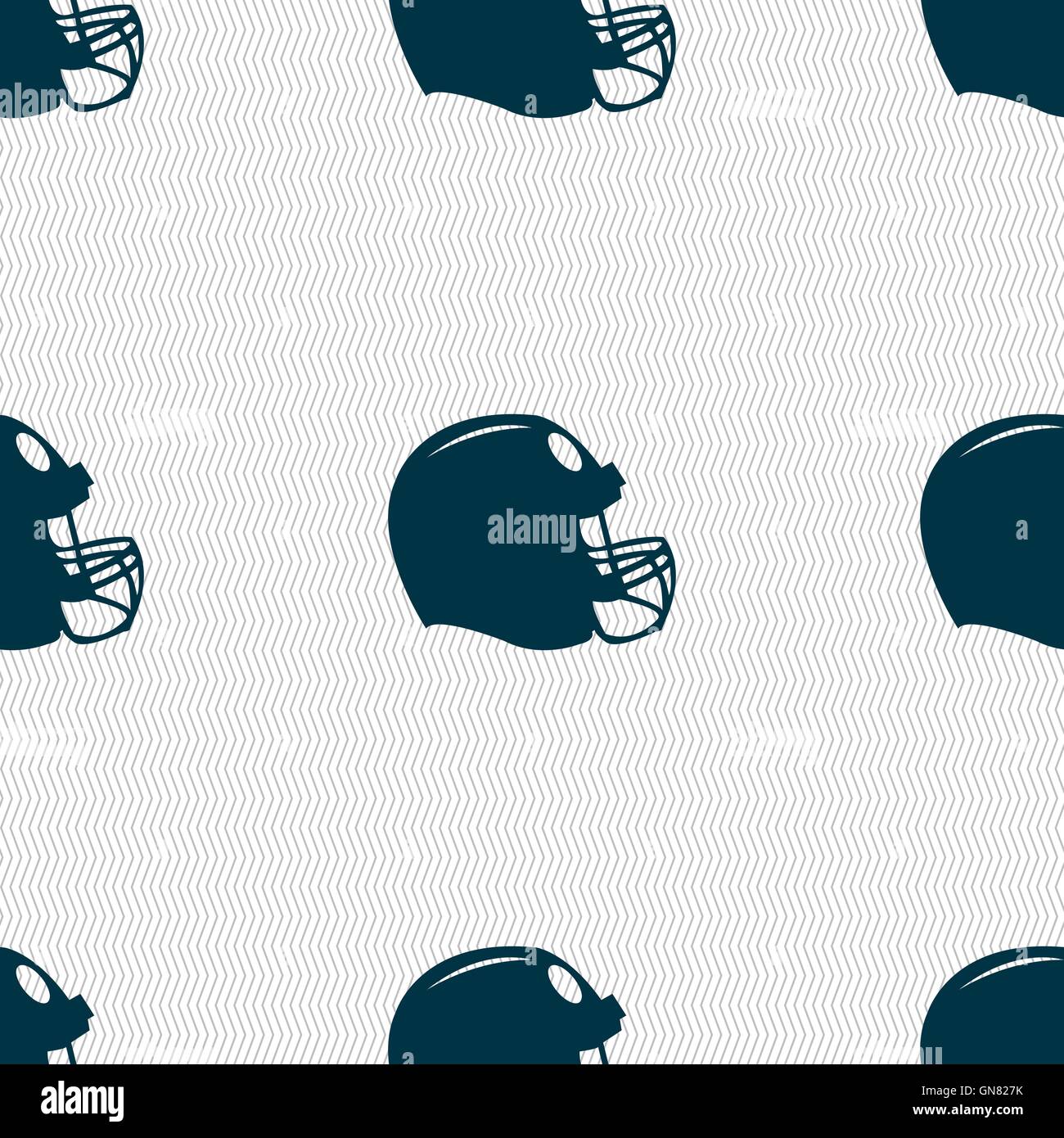 football helmet icon sign. Seamless pattern with geometric texture ...