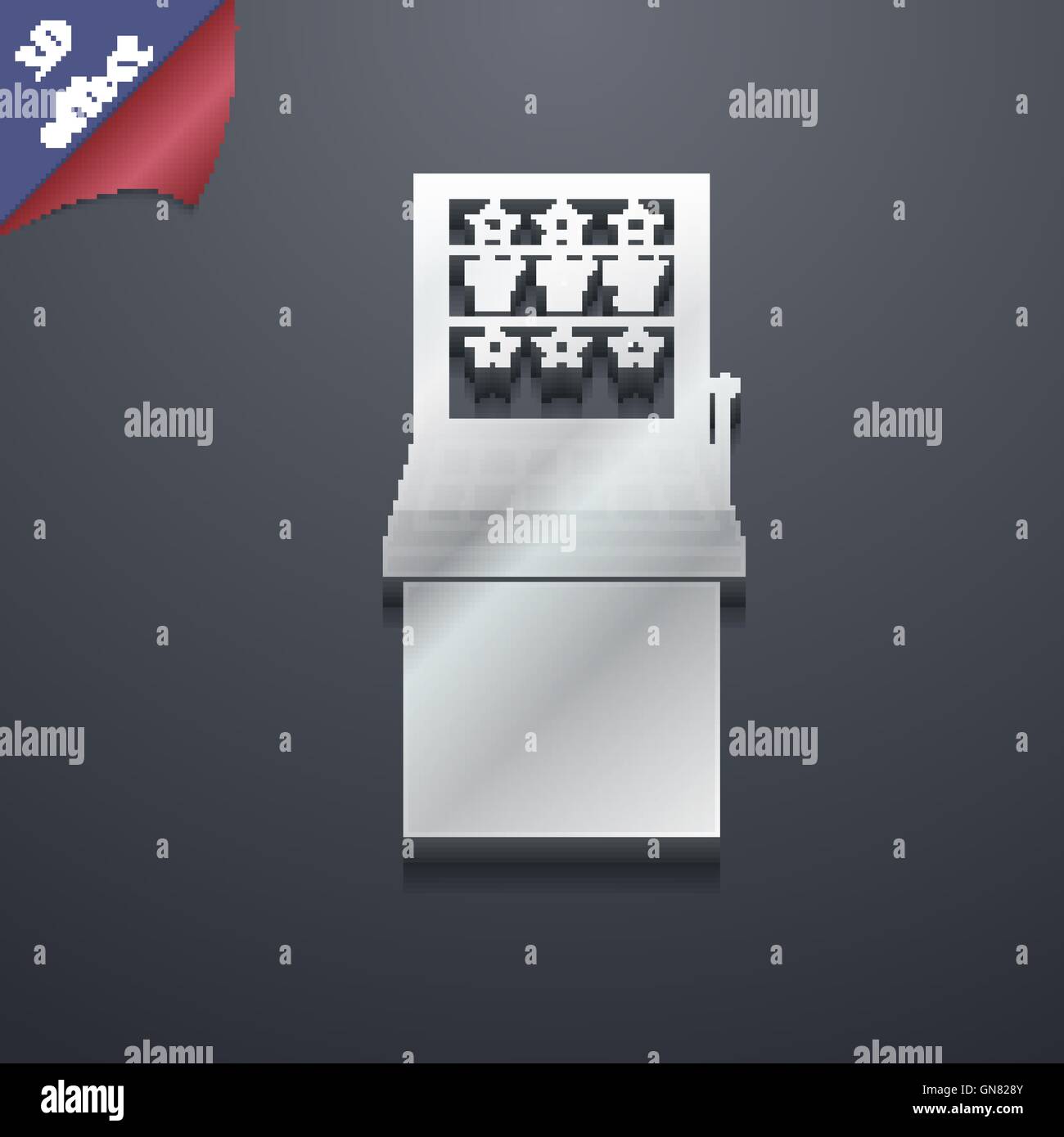slot machine icon symbol. 3D style. Trendy, modern design with space ...
