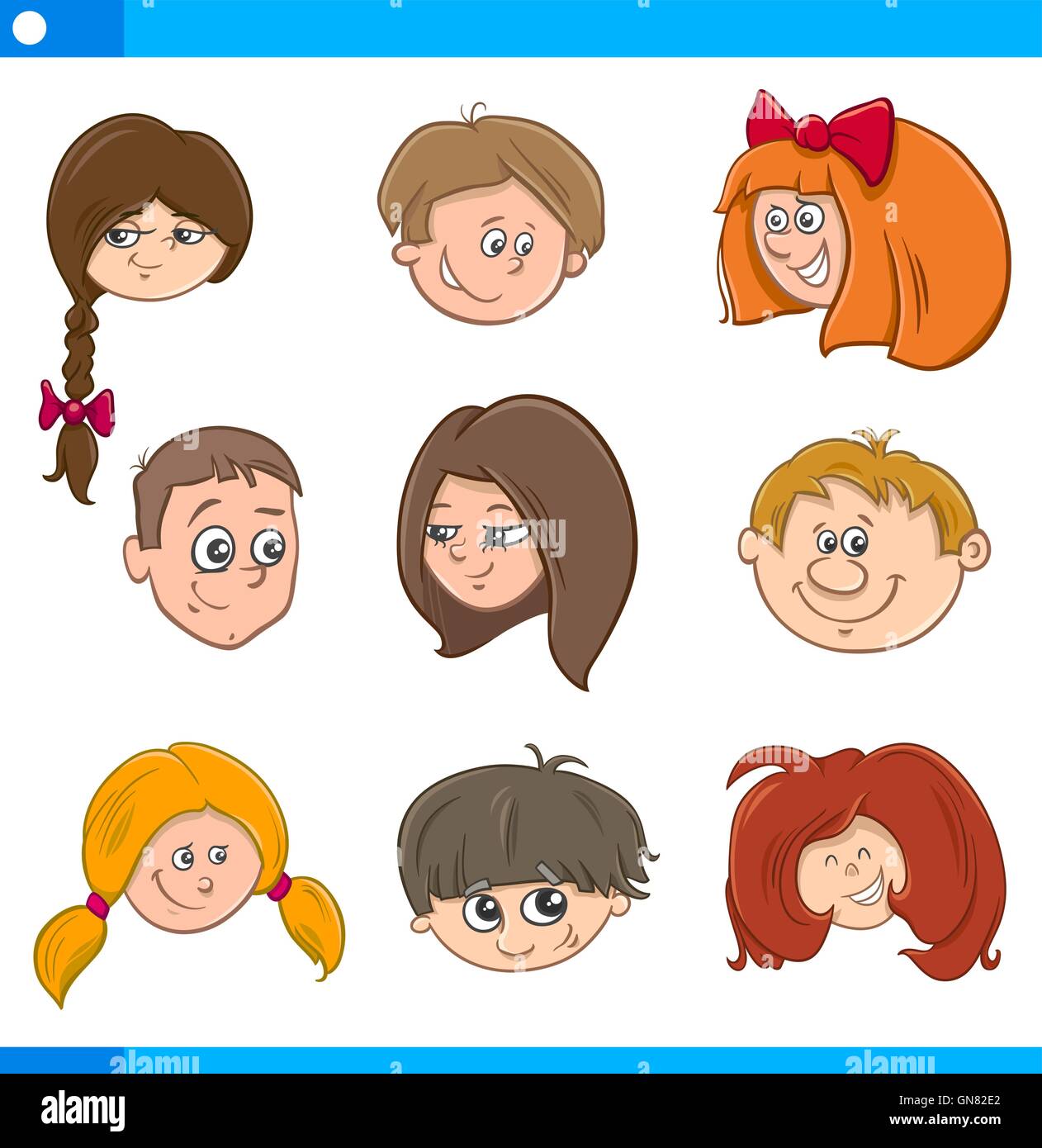 children cartoon characters set Stock Vector Image & Art - Alamy