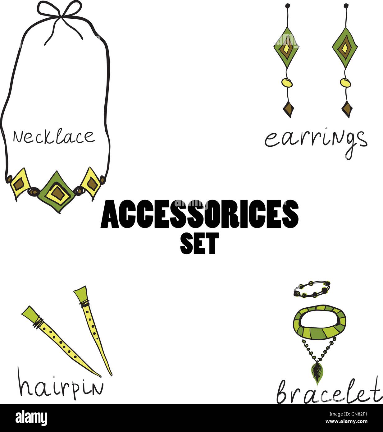 Accessories and jewellery Stock Vector Images - Alamy