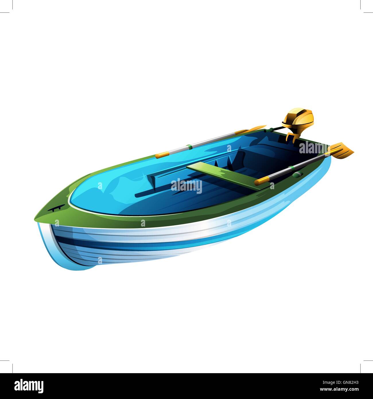 Rowing Boat Illustration Stock Vector Image & Art - Alamy