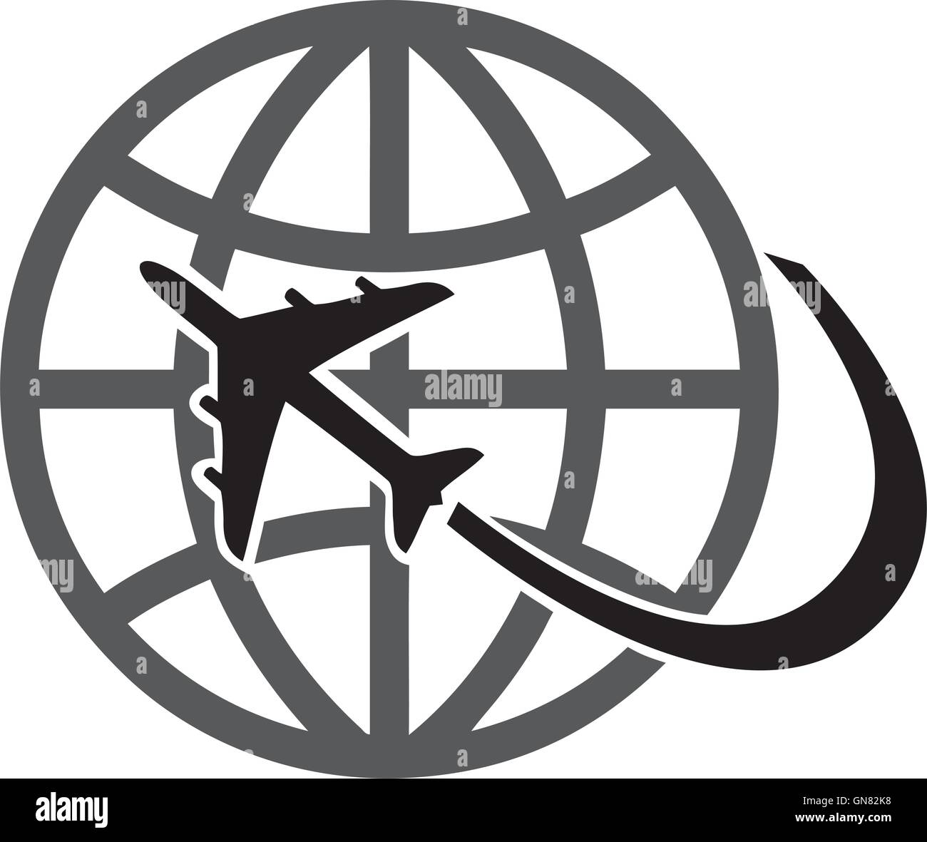Airplane icon black color Stock Vector Images - Alamy