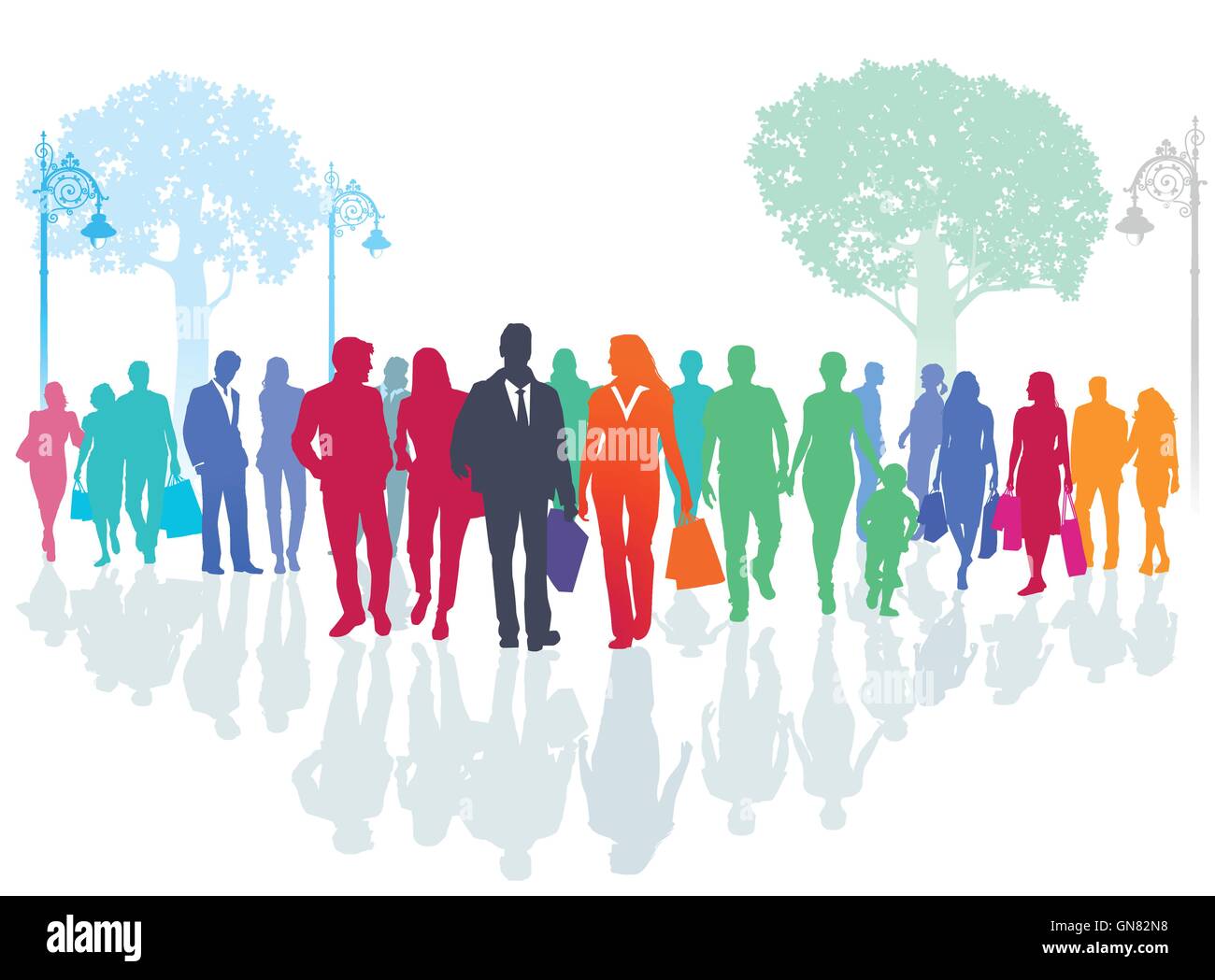 Shopping stroll Stock Vector Images - Alamy