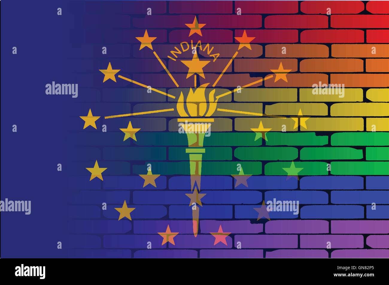 Rainbow Wall Indiana Stock Vector Image & Art - Alamy