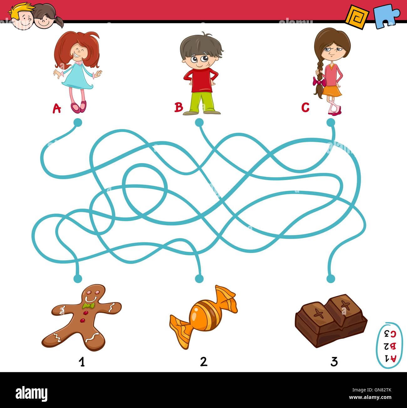 task of path maze for children Stock Vector Image & Art - Alamy
