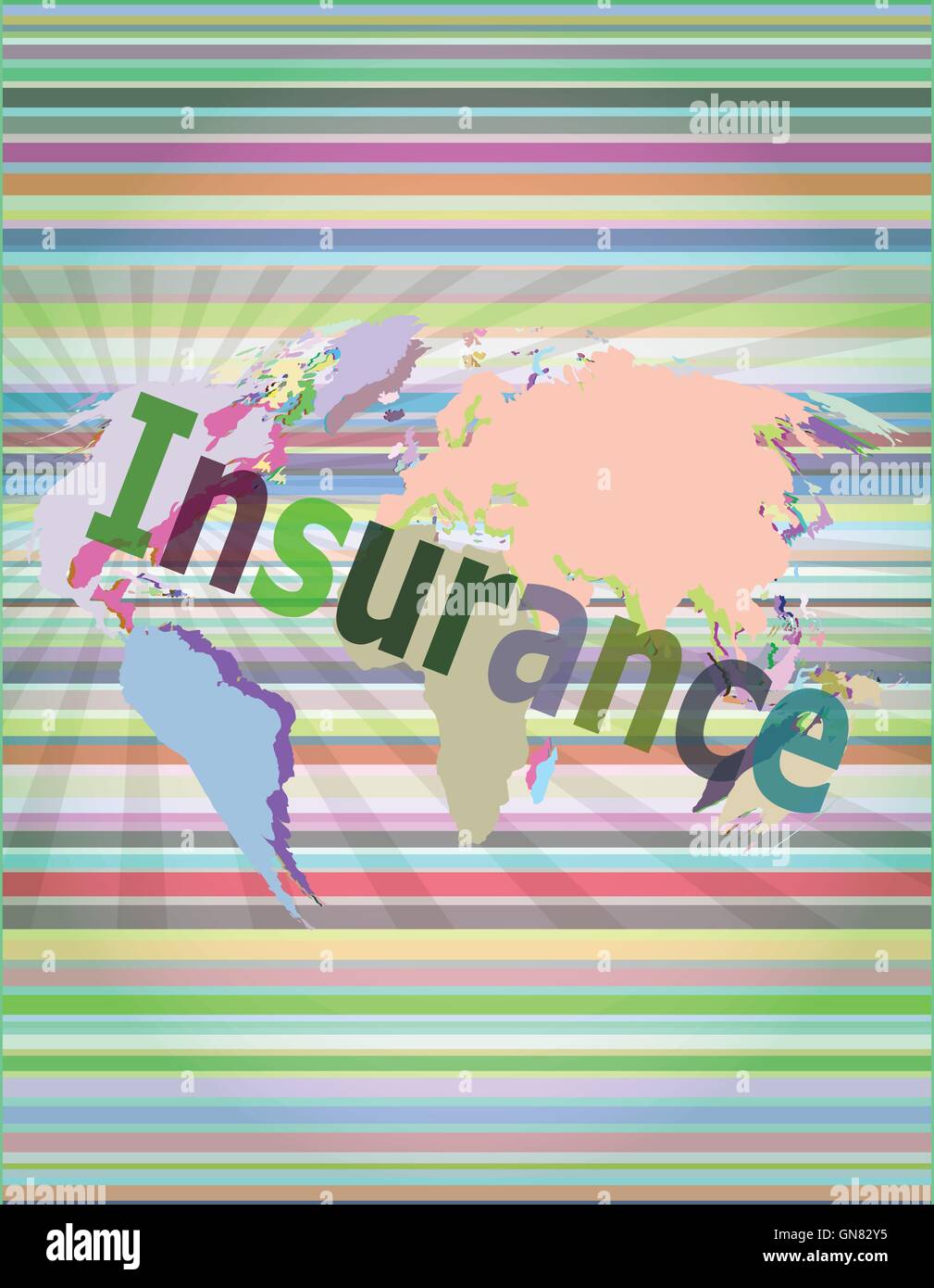 The word insurance on digital screen, business concept vector ...