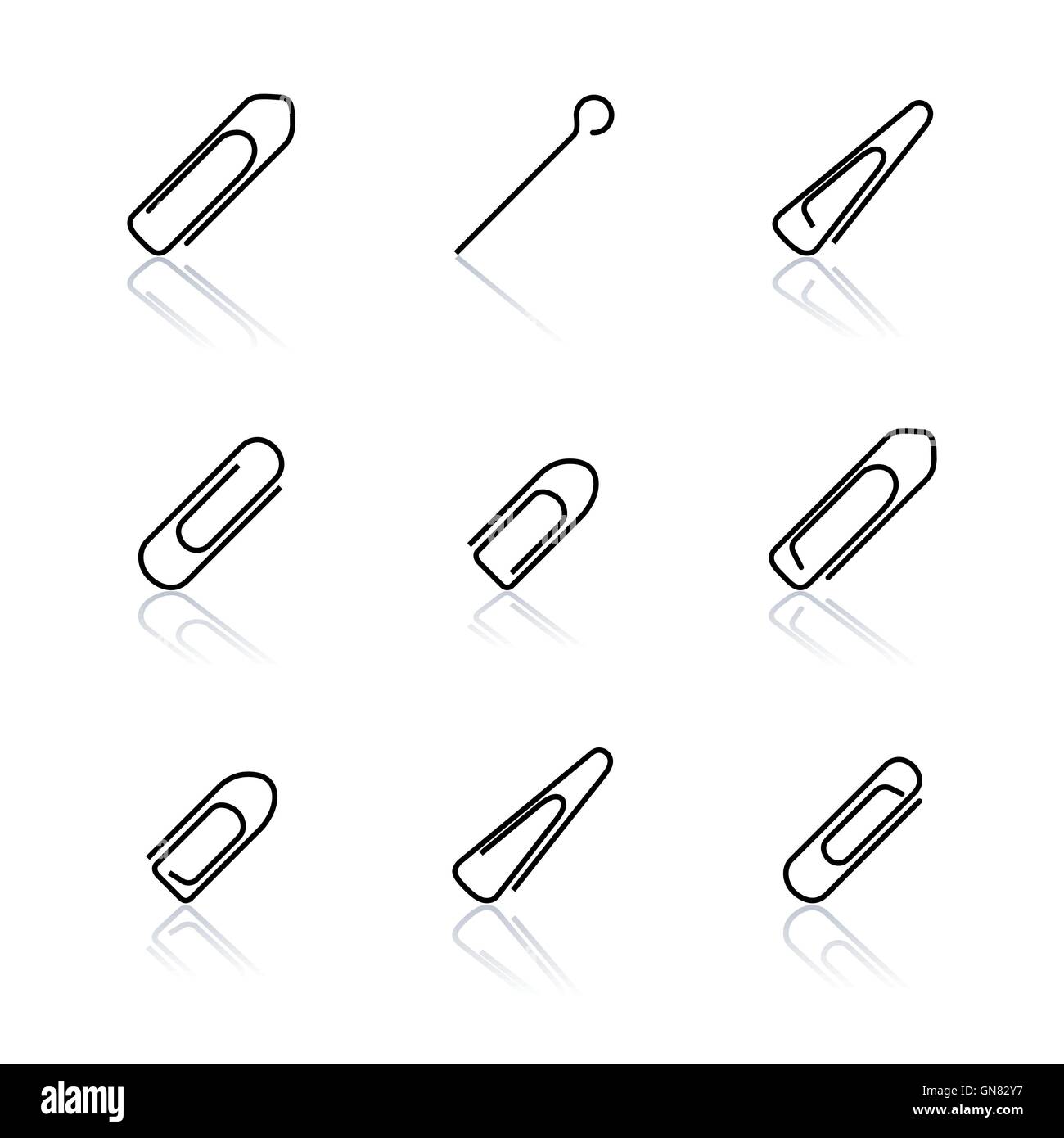 Paper clips sign Stock Vector Images - Alamy