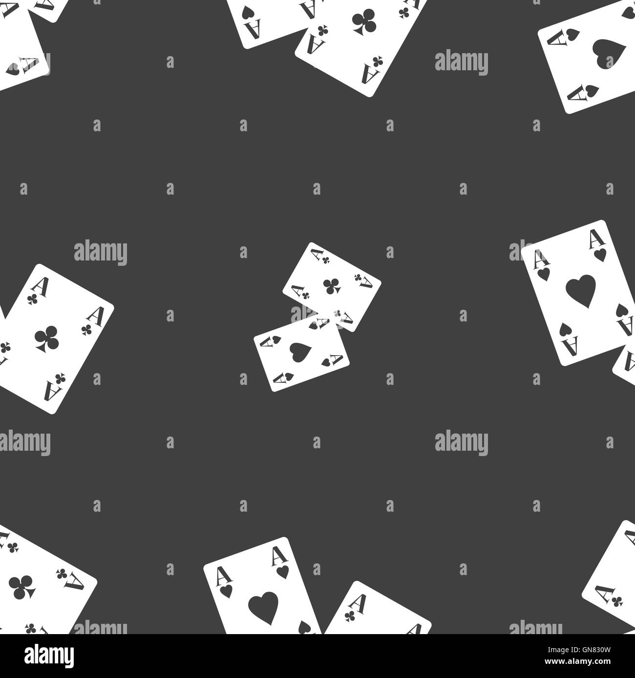 Two Aces icon sign. Seamless pattern on a gray background. Vector Stock ...