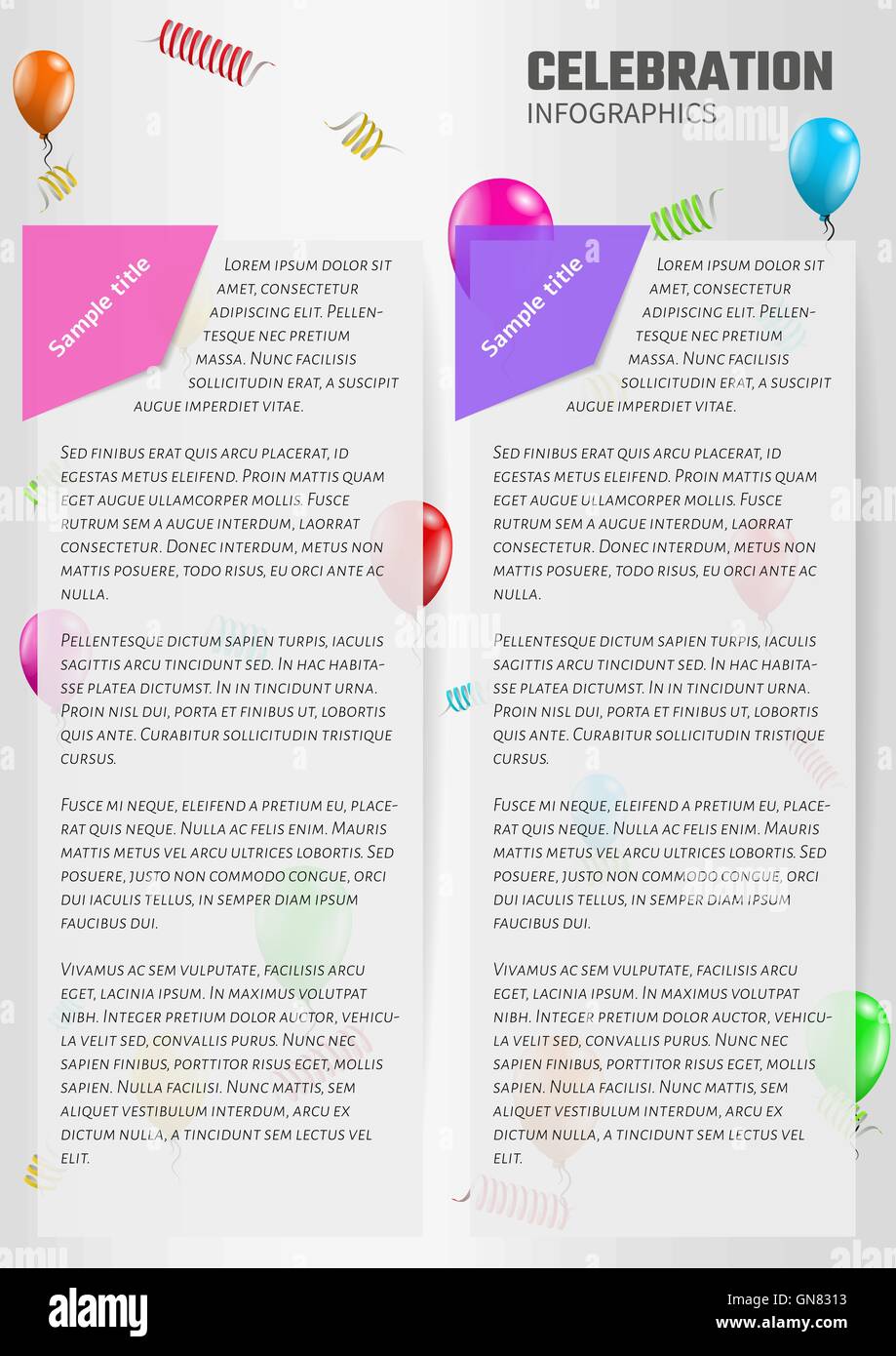 celebration infographics with balloons Stock Vector Image & Art - Alamy