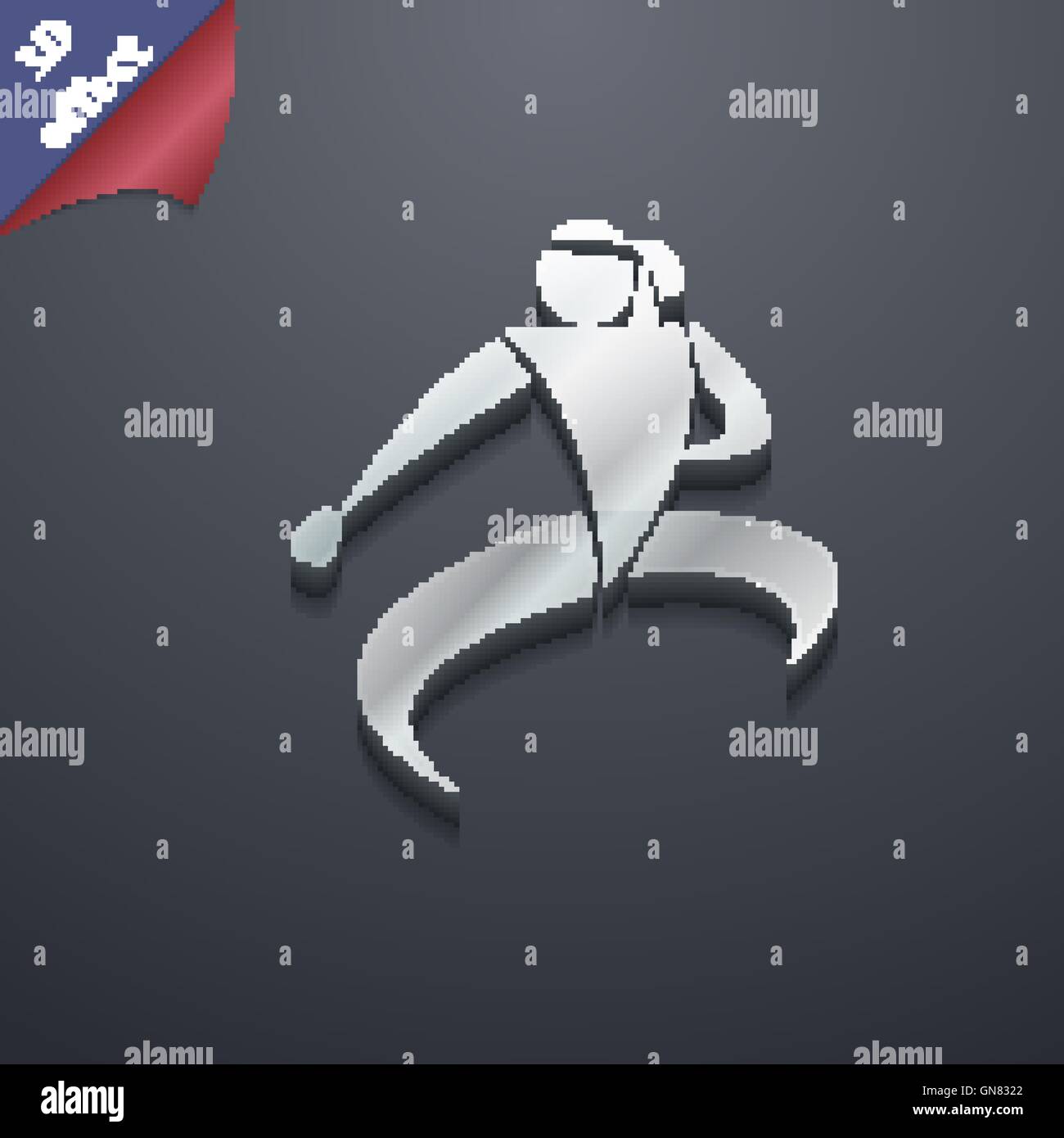 Karate kick icon symbol. 3D style. Trendy, modern design with space for ...