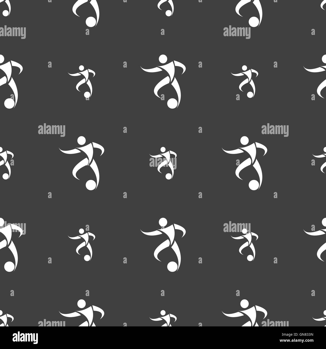 football player icon sign. Seamless pattern on a gray background ...