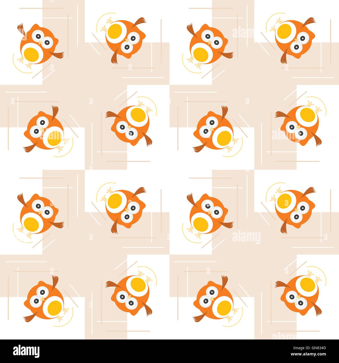 Seamless orange owl illustration pattern for kids Stock Vector Image ...