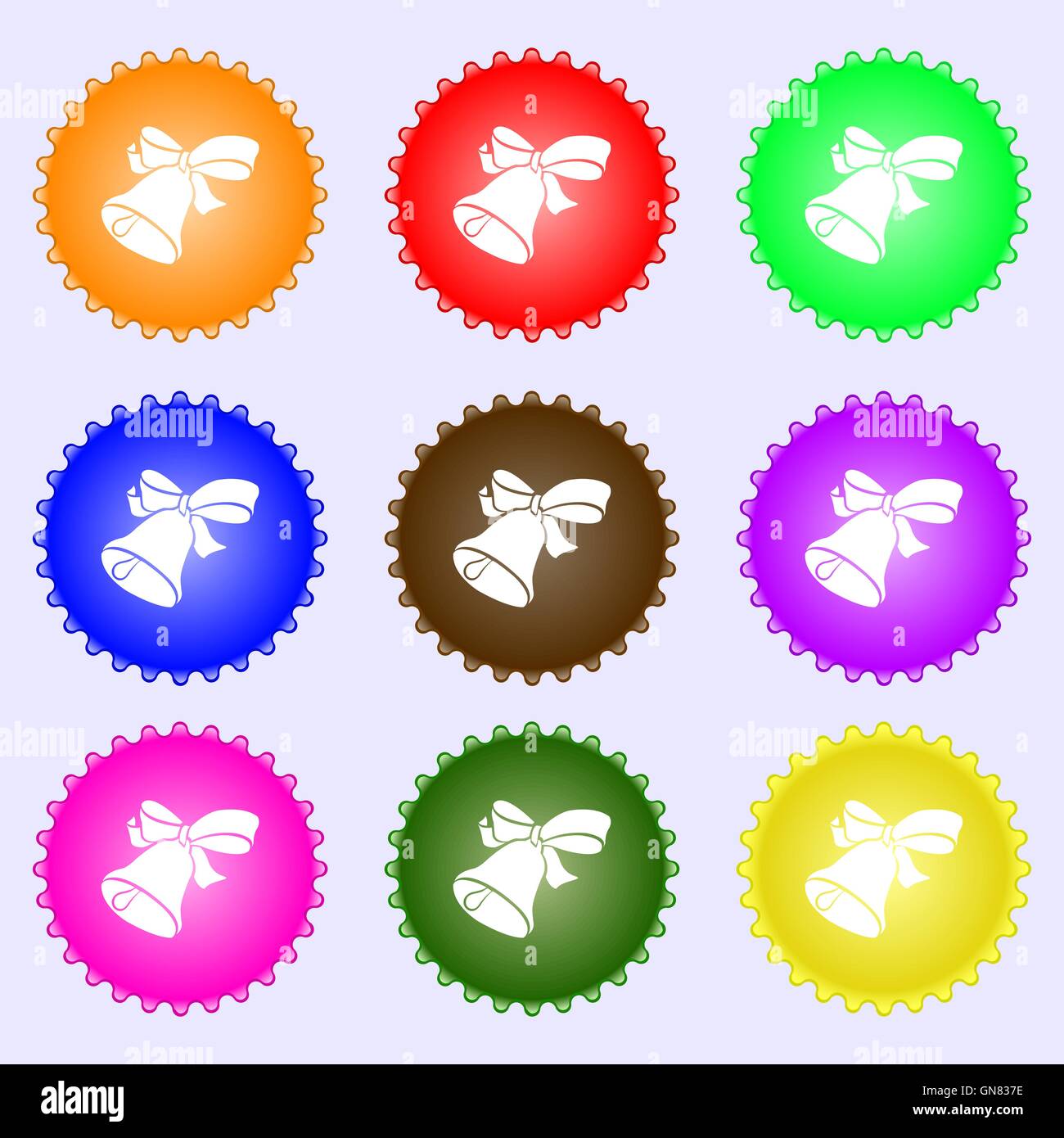 bell icon sign. Big set of colorful, diverse, high-quality buttons ...