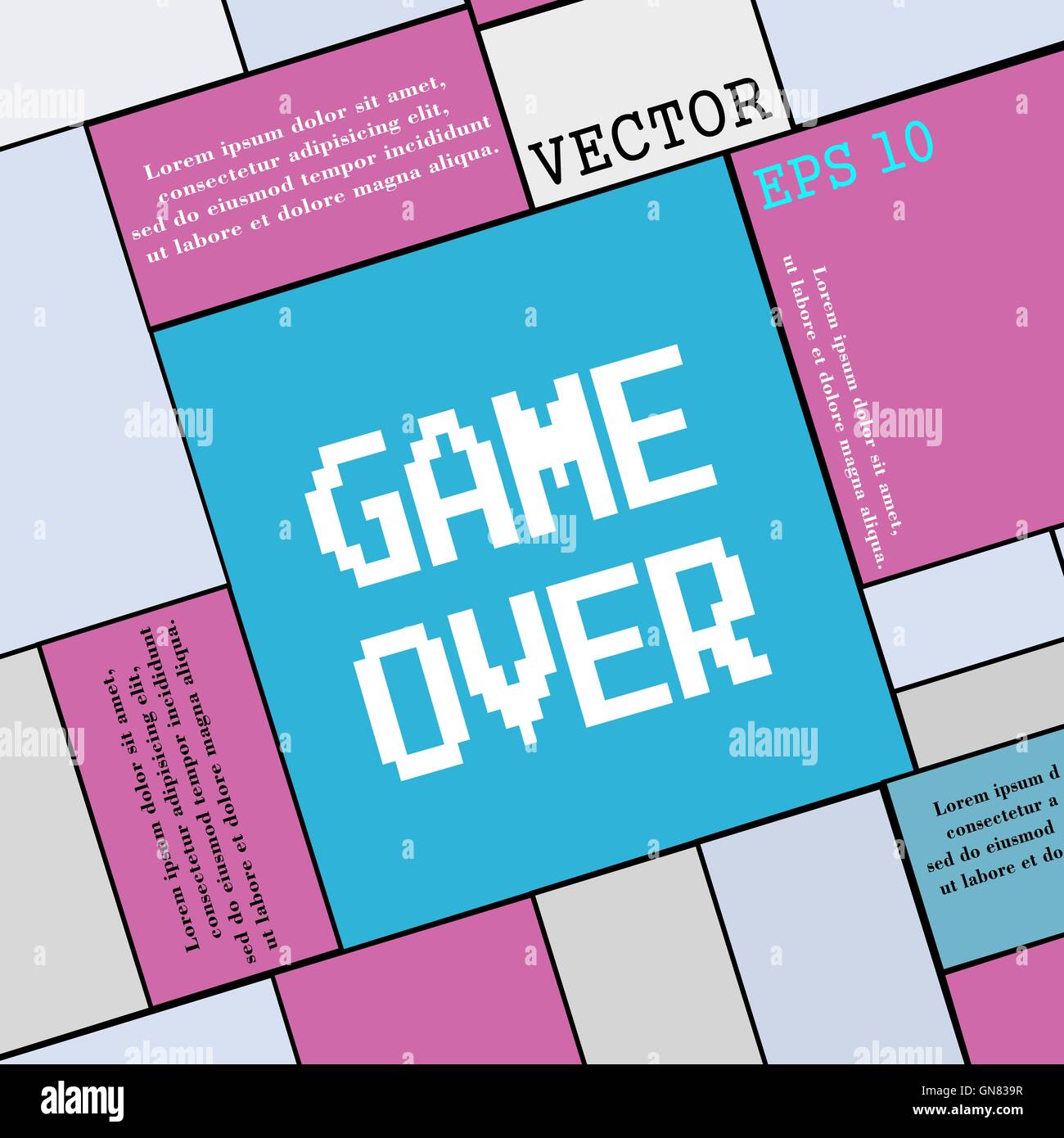 Game over design hi-res stock photography and images - Alamy