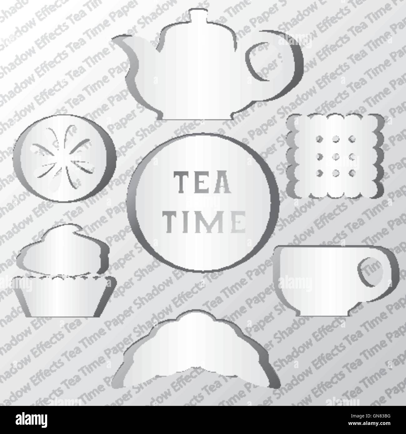 White tea set Stock Vector Images - Alamy