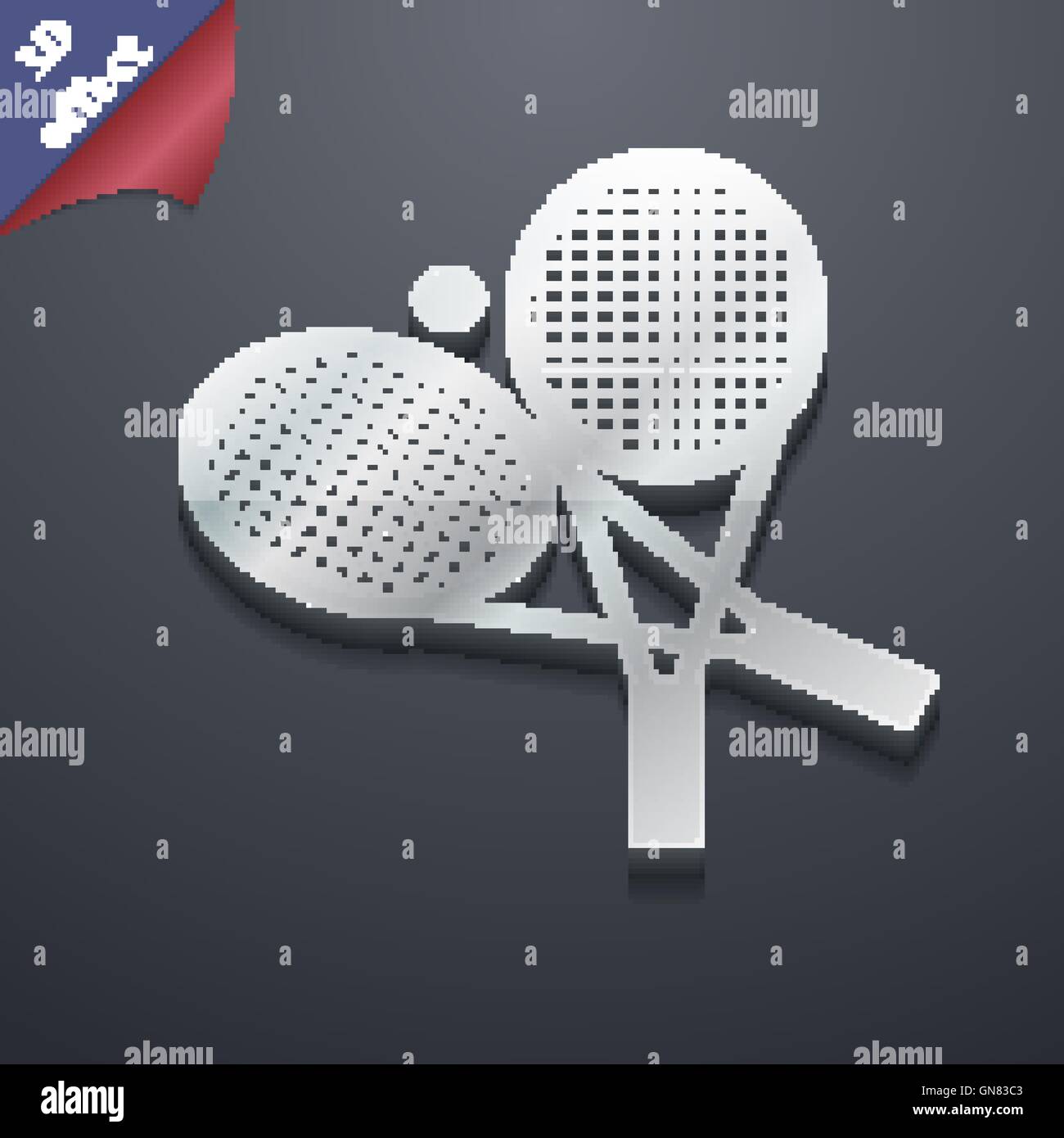 tennis icon symbol. 3D style. Trendy, modern design with space for your ...