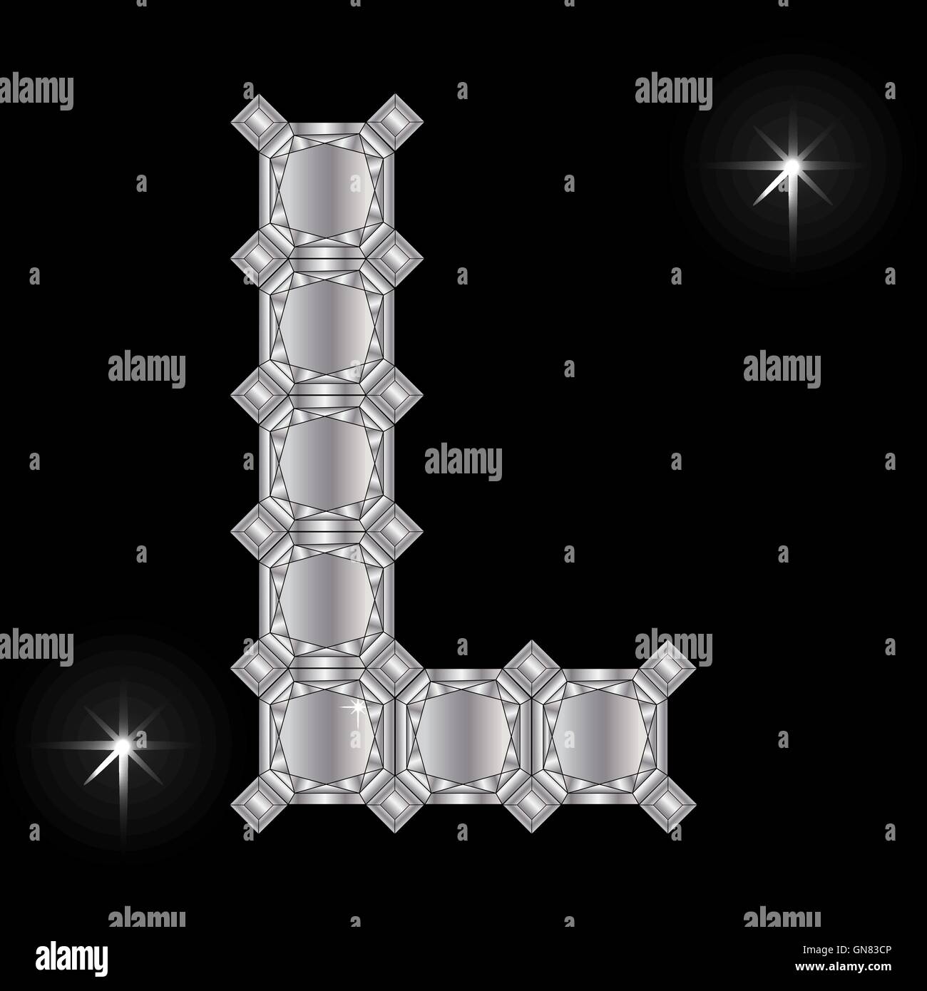 Metal letter L. Gemstone. Geometric shapes Stock Vector Image & Art - Alamy