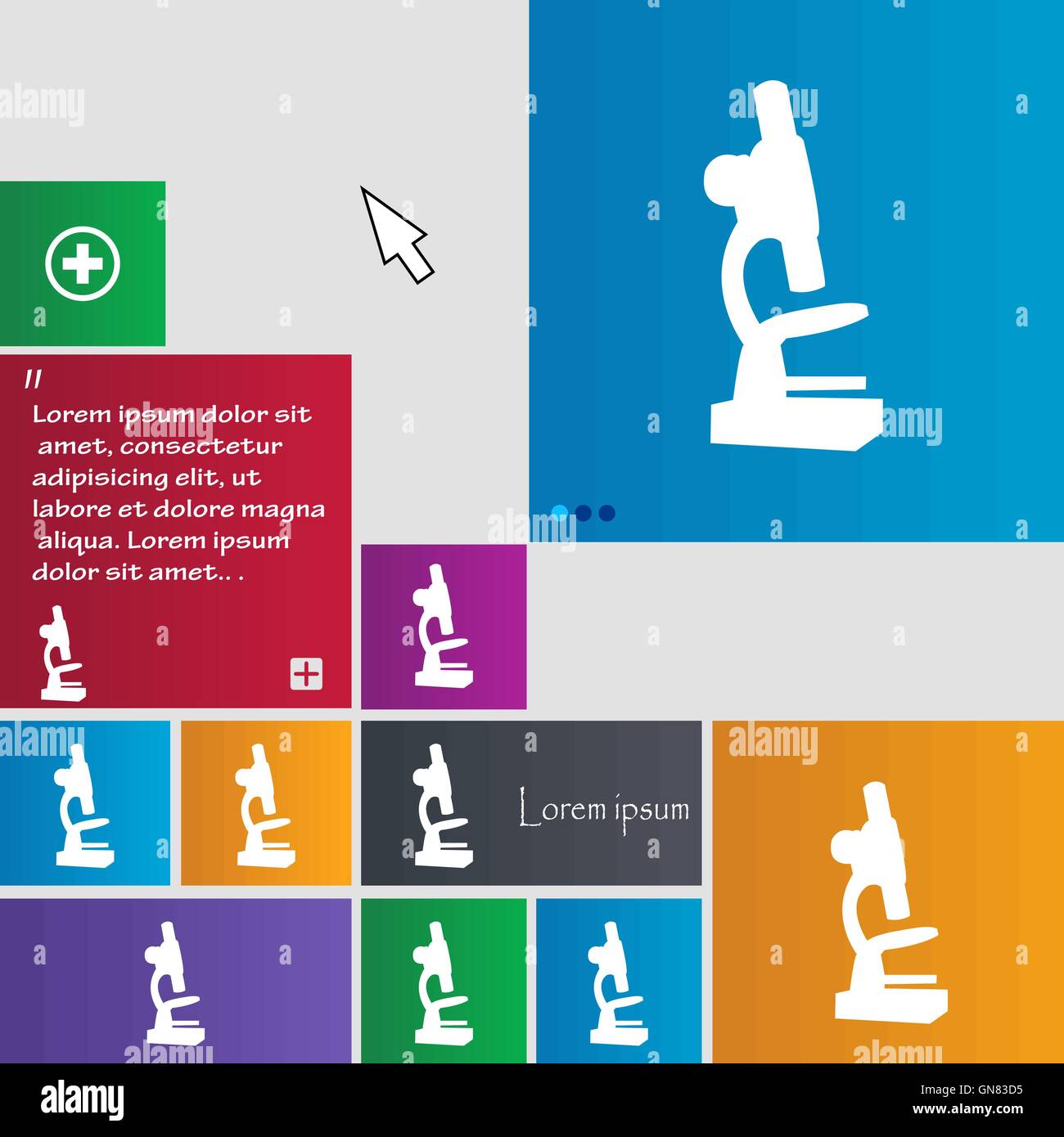 Microscope icon sign. buttons. Modern interface website buttons with ...