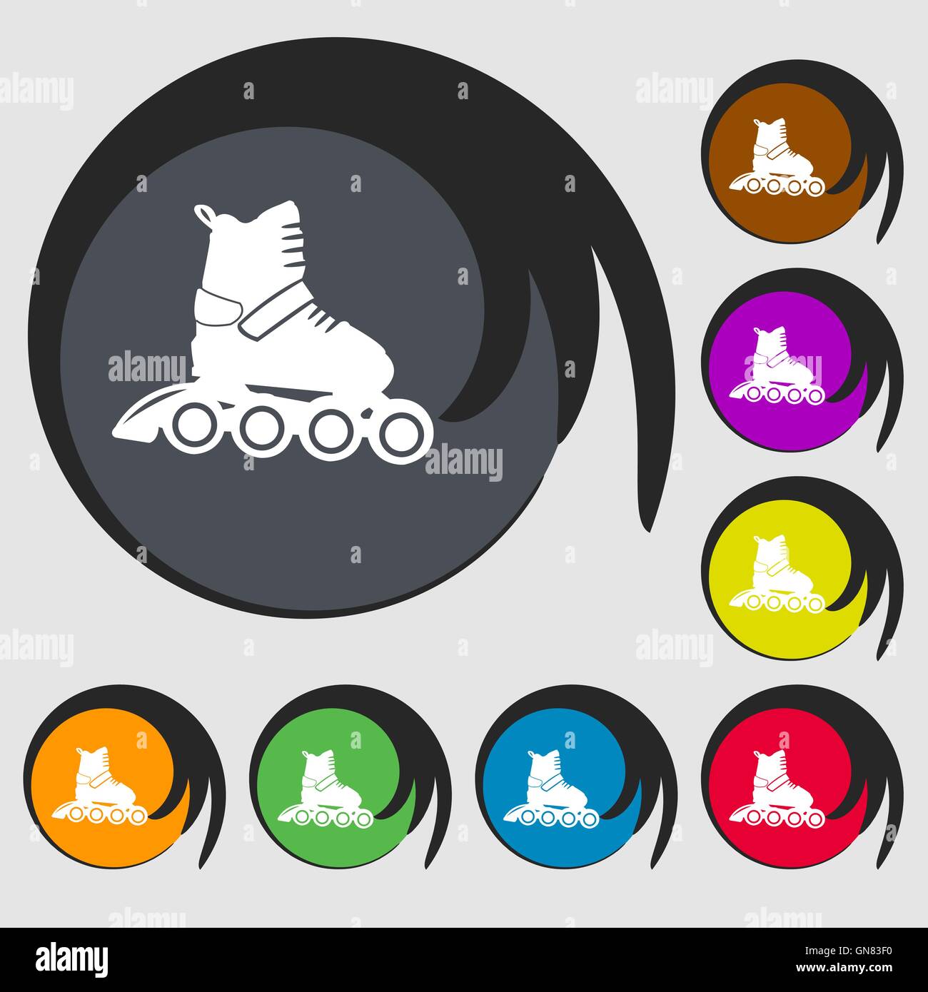 Roller skating icon on Stock Vector Images - Alamy