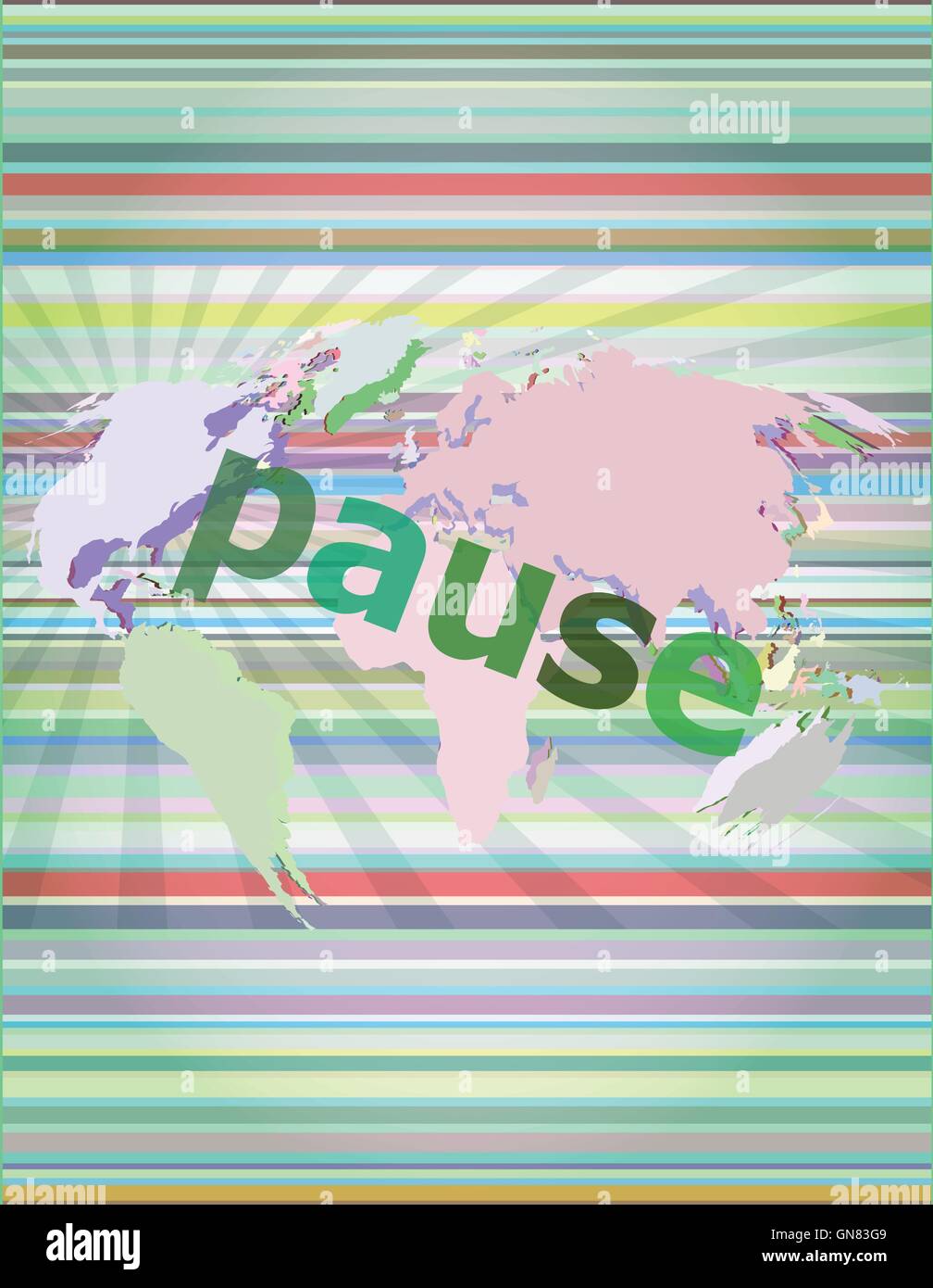 Time concept: clock word on digital background vector illustration ...