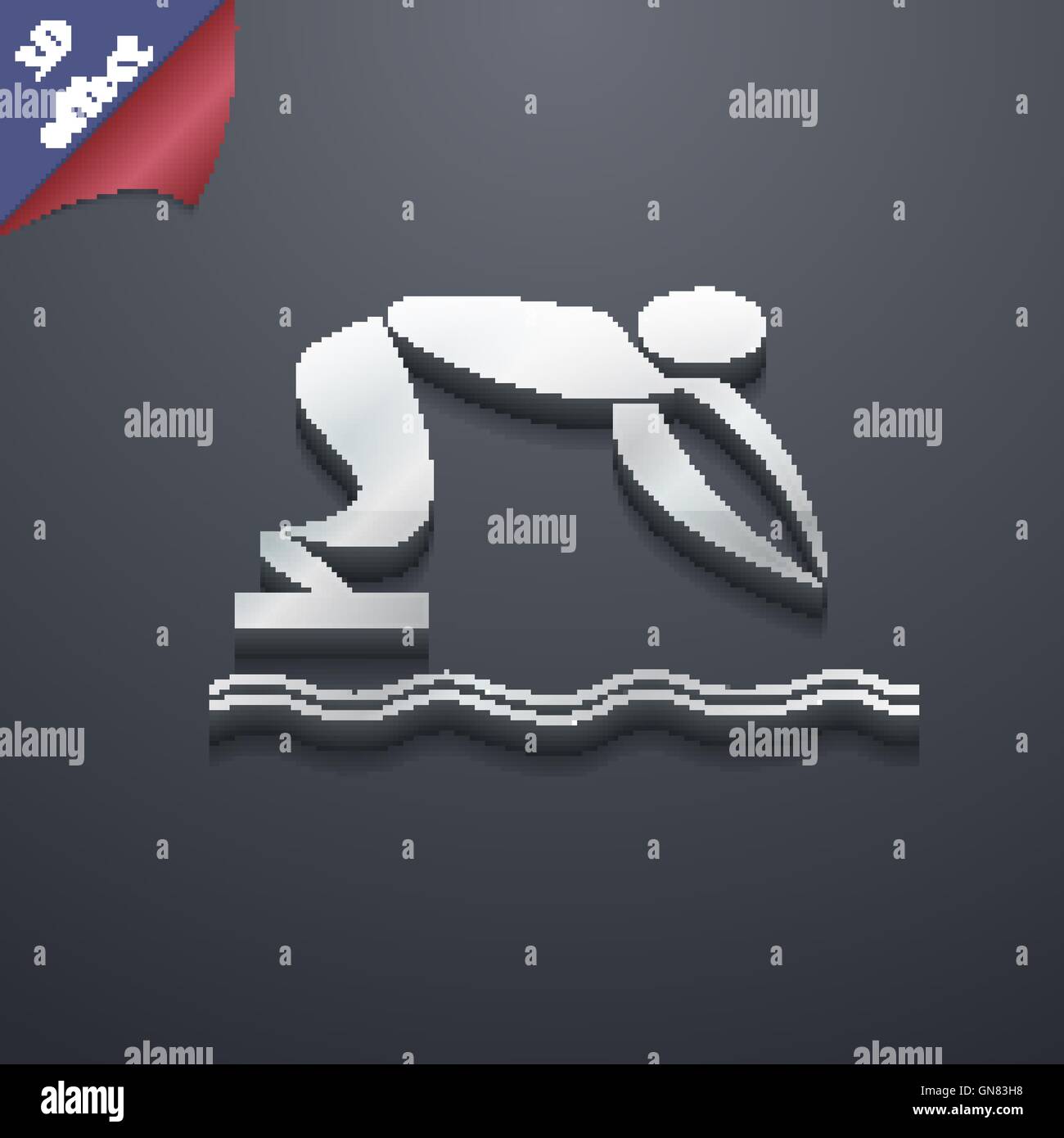 Summer sports, diving icon symbol. 3D style. Trendy, modern design with ...