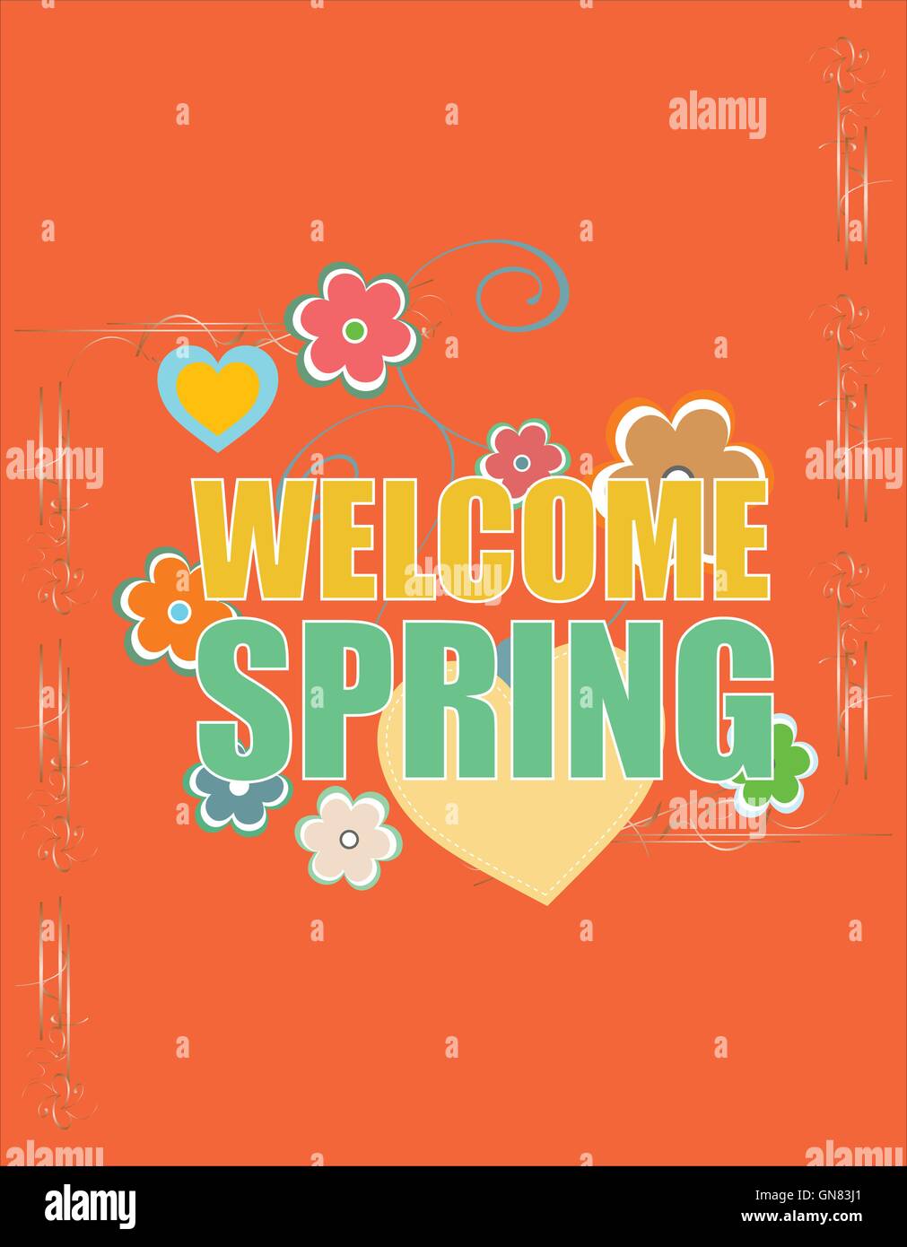 Welcome Spring Holiday Card. Welcome Spring Vector. Welcome Spring ...