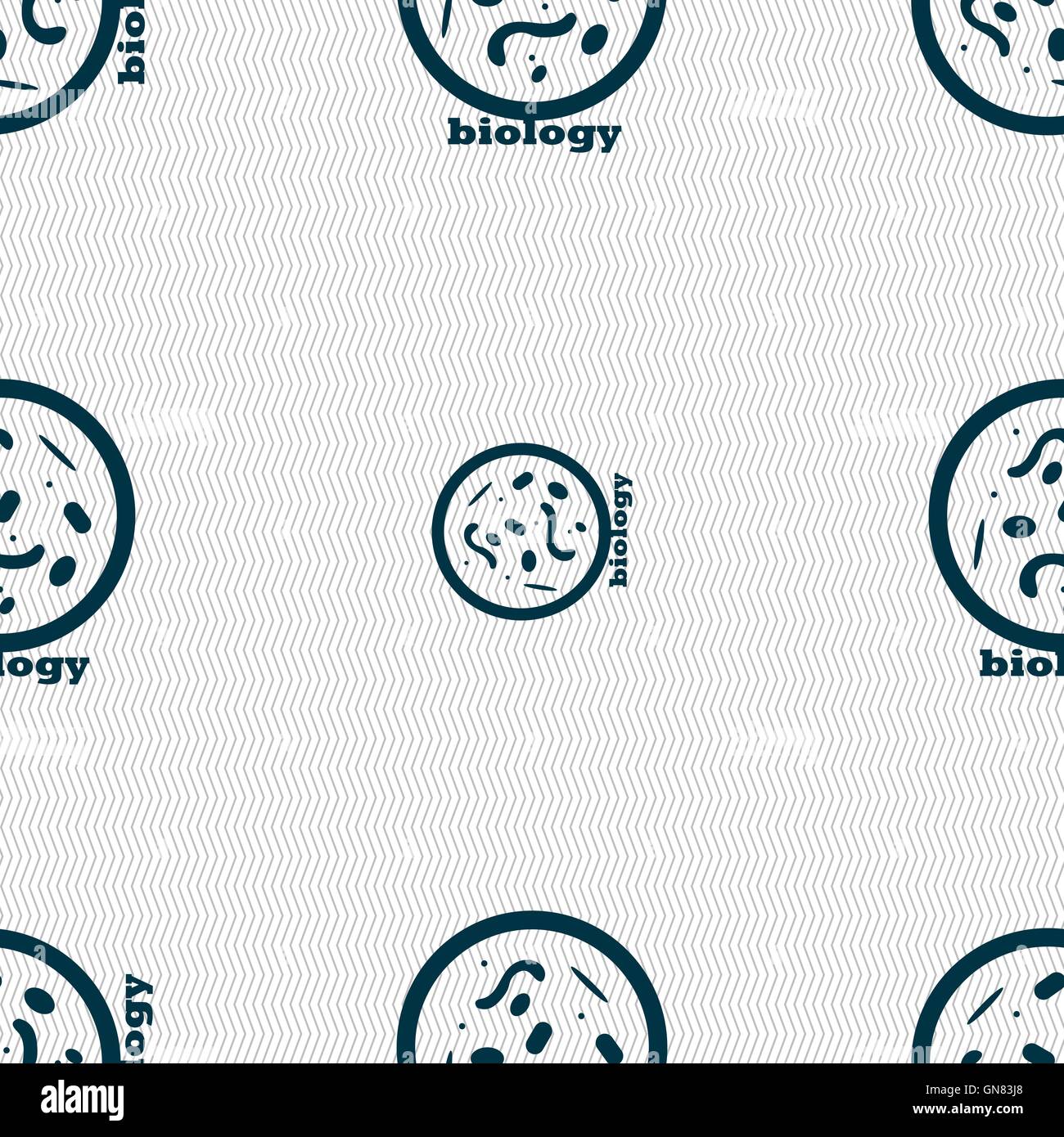 bacteria and virus disease, biology cell under microscope icon sign ...
