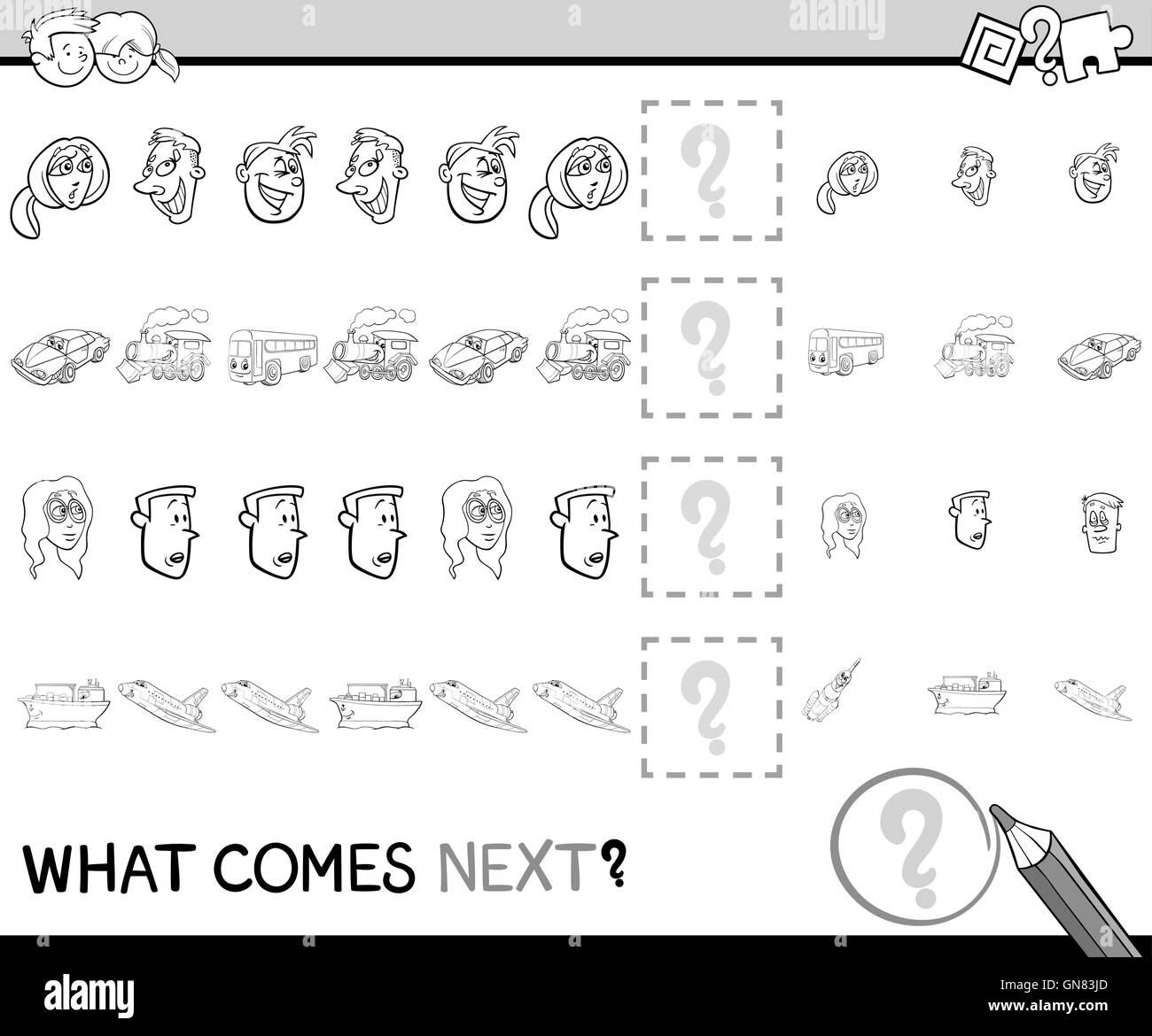 Cartoon Objects Coloring Page Black and White Stock Photos & Images - Alamy