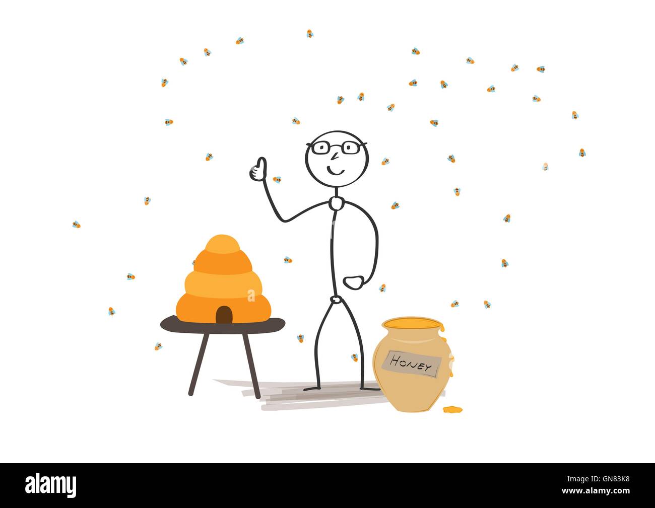 man and bees Stock Vector Image & Art - Alamy