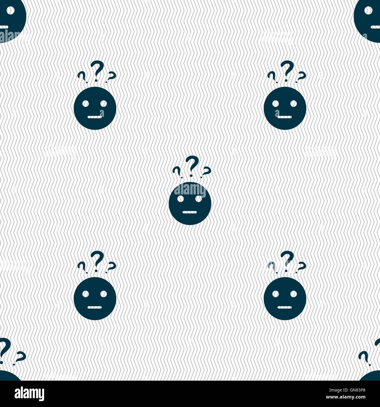question mark and man, incomprehension icon sign. Seamless pattern with ...