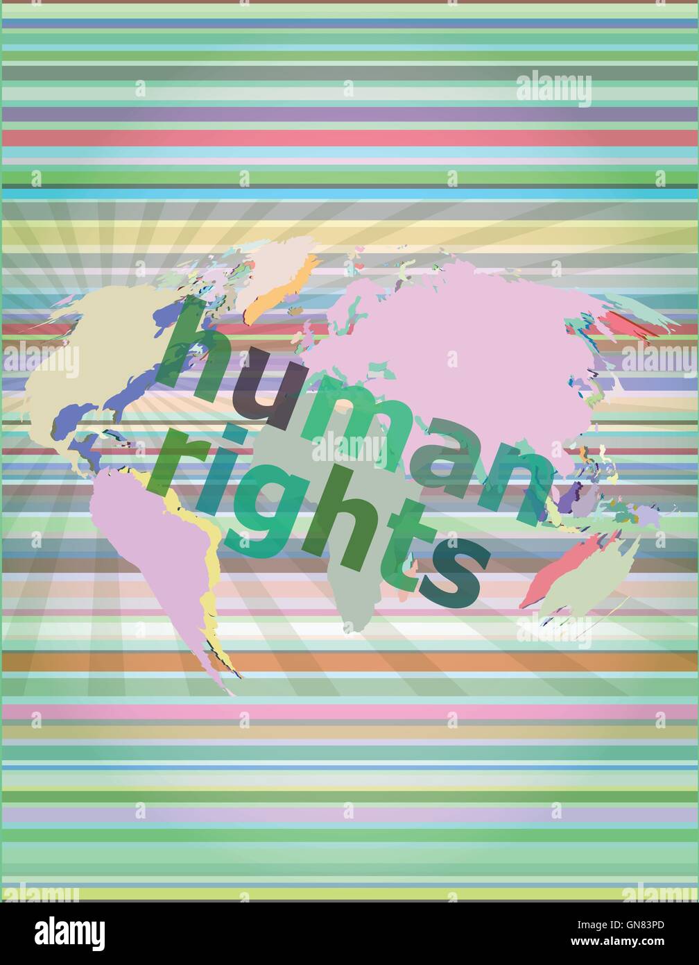 Law concept: words human rights on business digital background vector ...