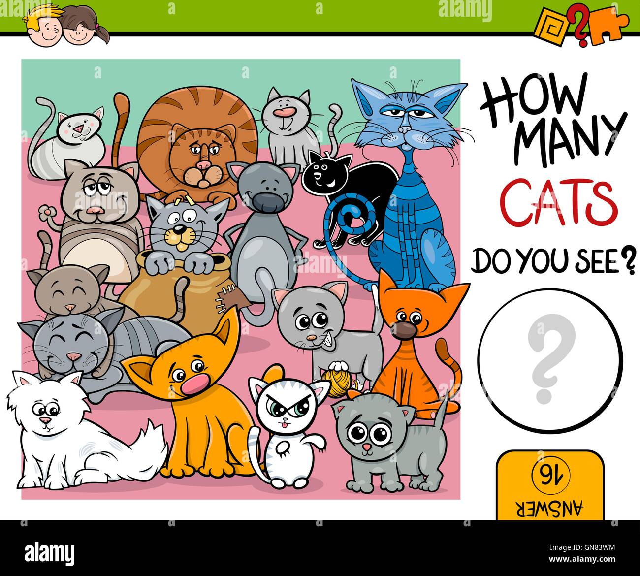 counting cats task for children Stock Vector Image & Art - Alamy