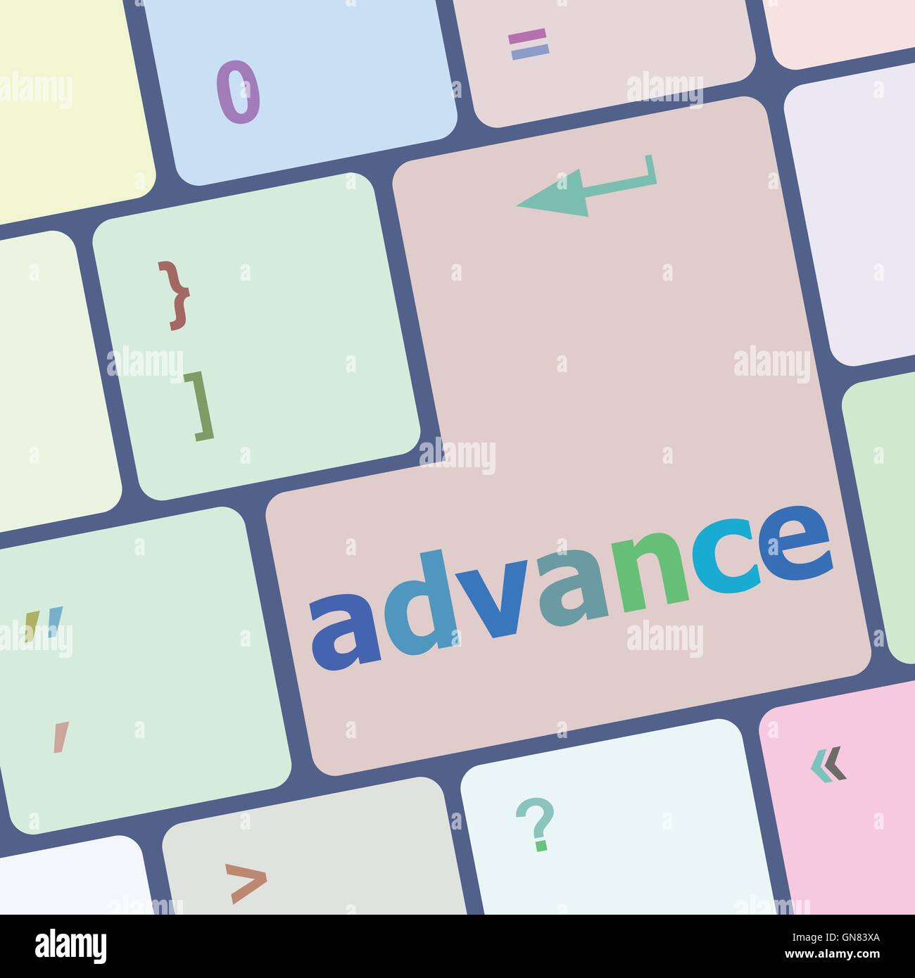 advance on computer keyboard key enter button vector illustration Stock ...