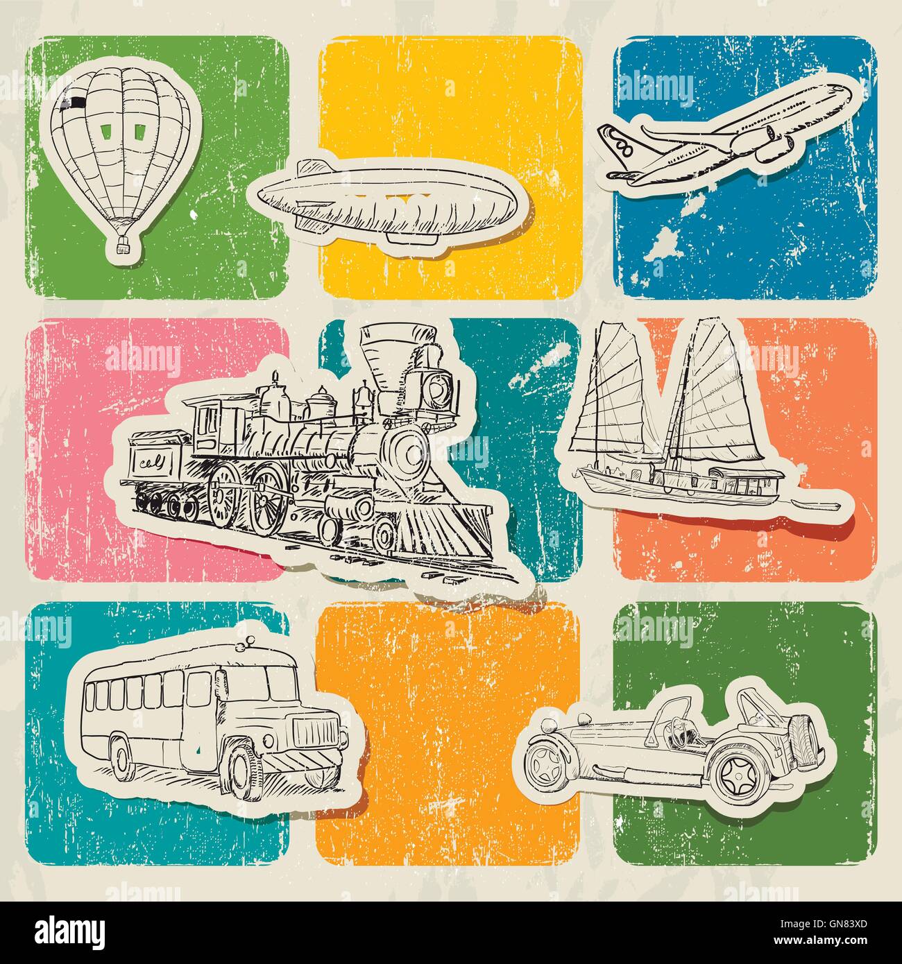 Travel poster vintage ship Stock Vector Images - Alamy